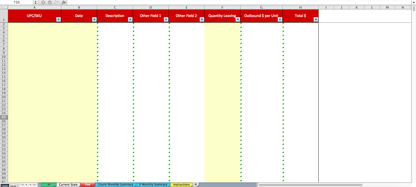 Simple In/Out Inventory Management Excel Template - 1 Location - - Eloquens