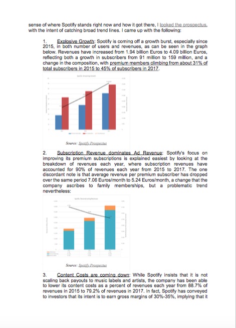 IPO Valuation Excel Model - Spotify - Eloquens