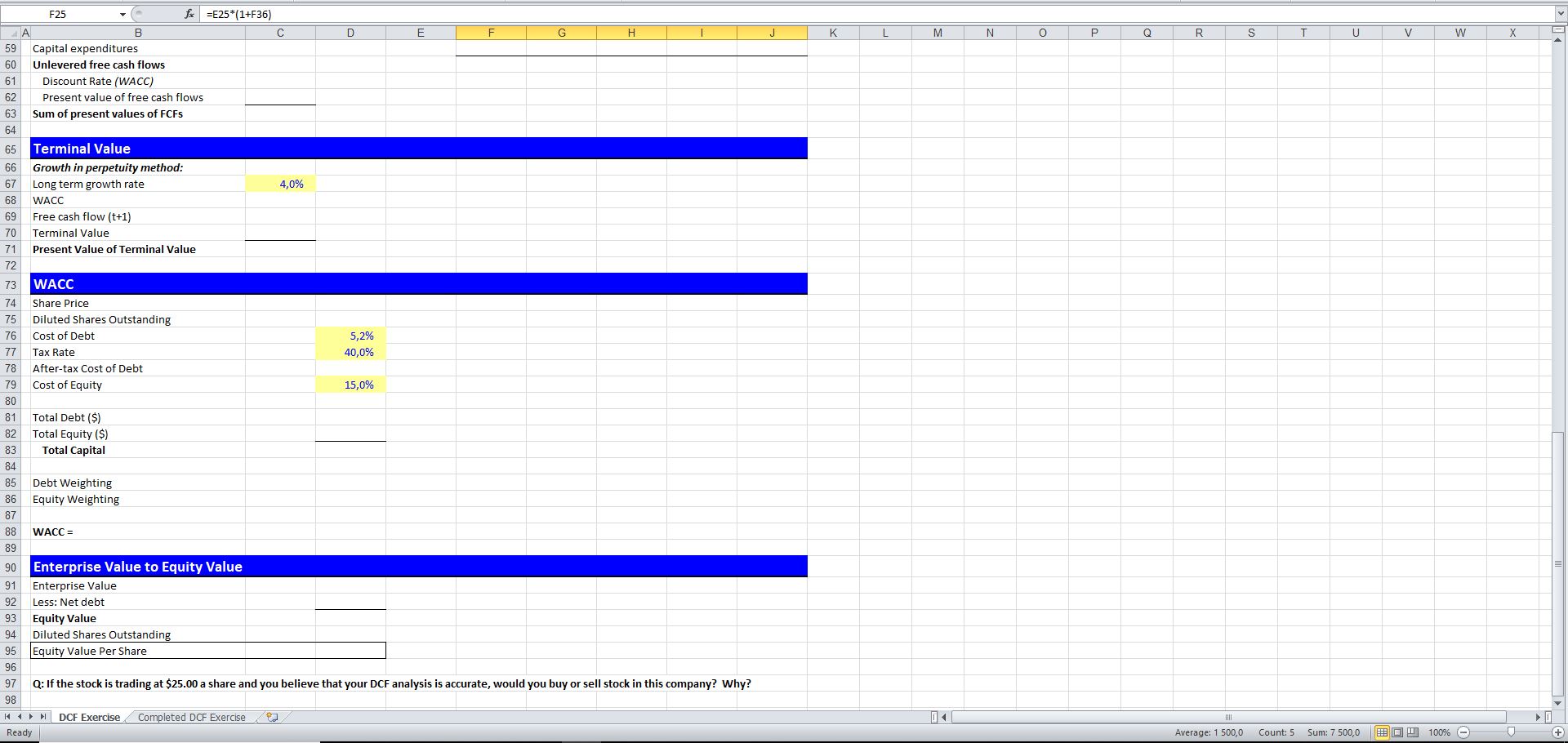 Discounted Cash Flow (DCF) Model Template + Instructions - Eloquens
