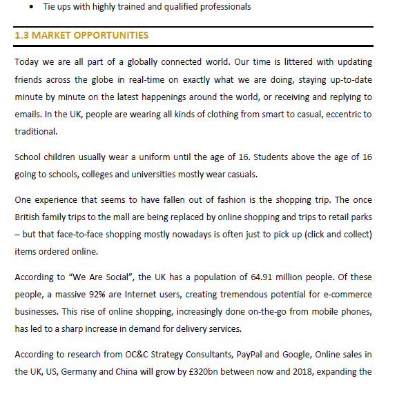 business plan sample uk