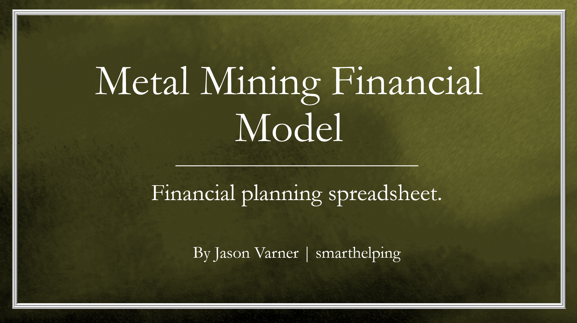 Gold Mining (or other metal) Excel Financial Model - Eloquens