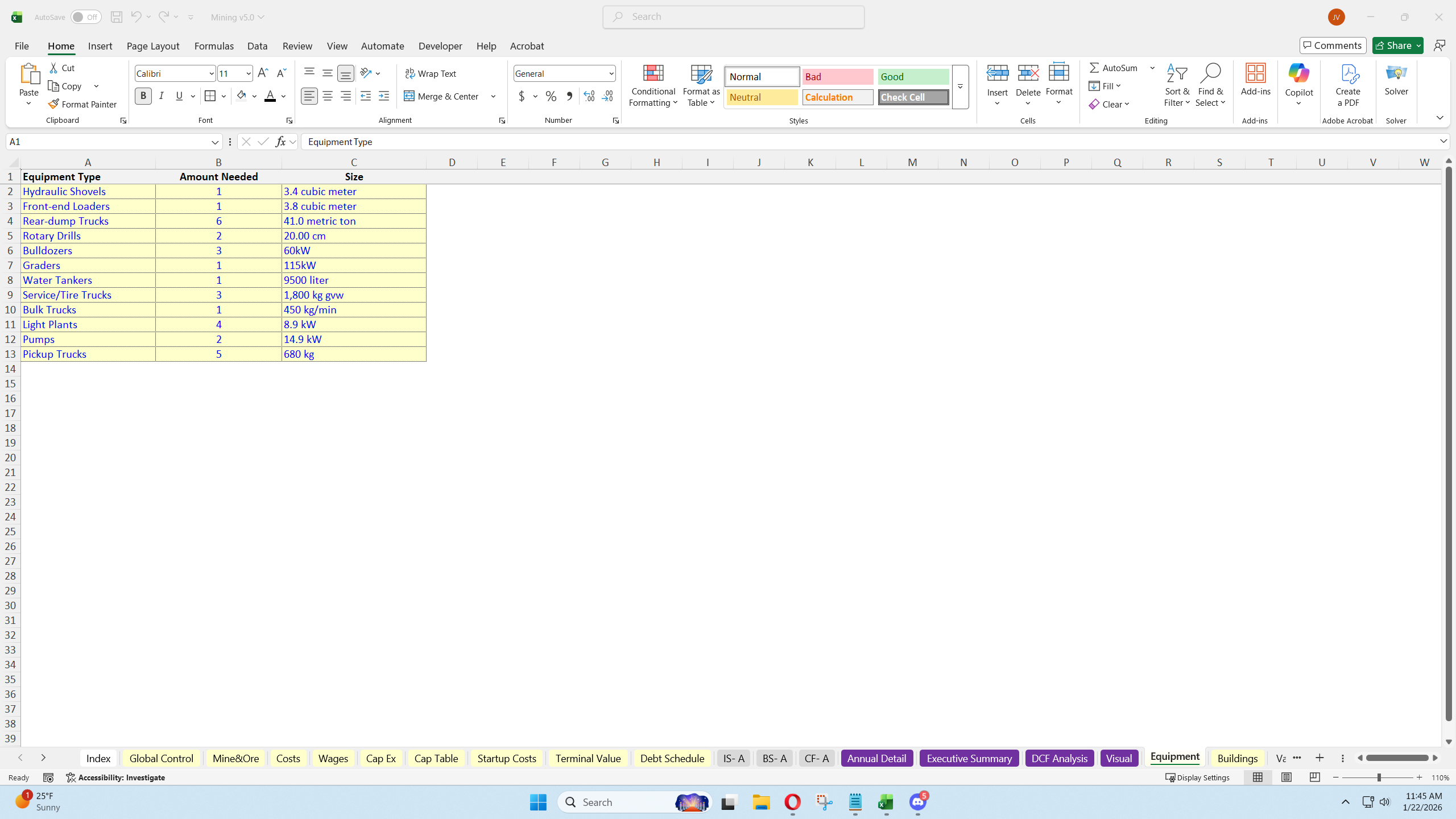 Gold Mining (or other metal) Excel Financial Model - Eloquens