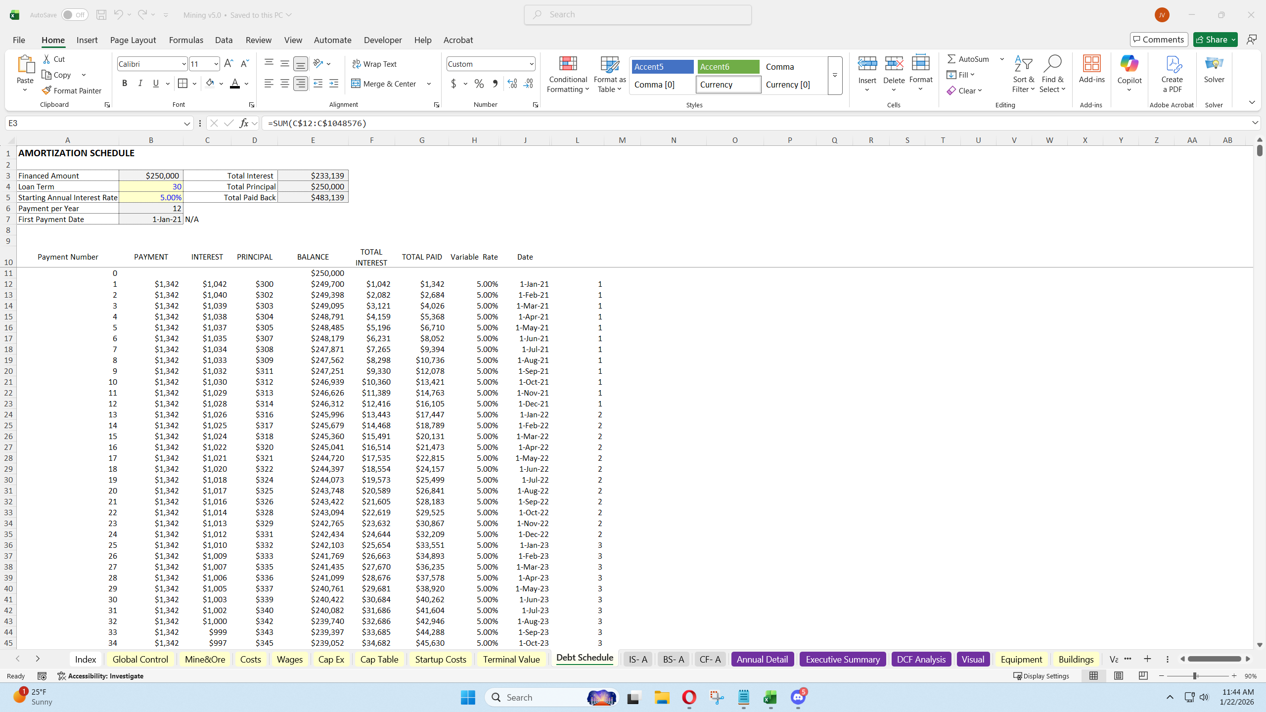Gold Mining (or other metal) Excel Financial Model - Eloquens
