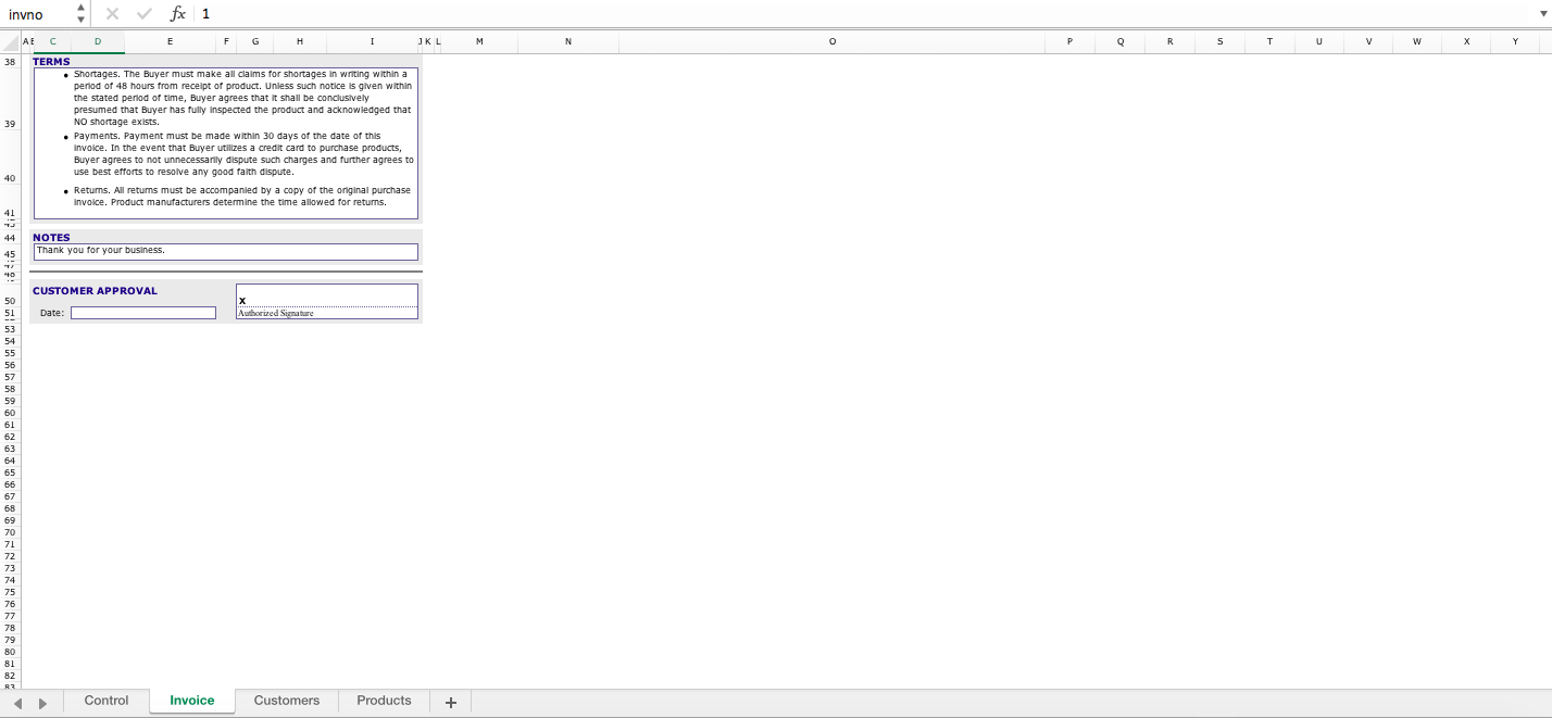 Customer Invoicing System Excel Model - Eloquens
