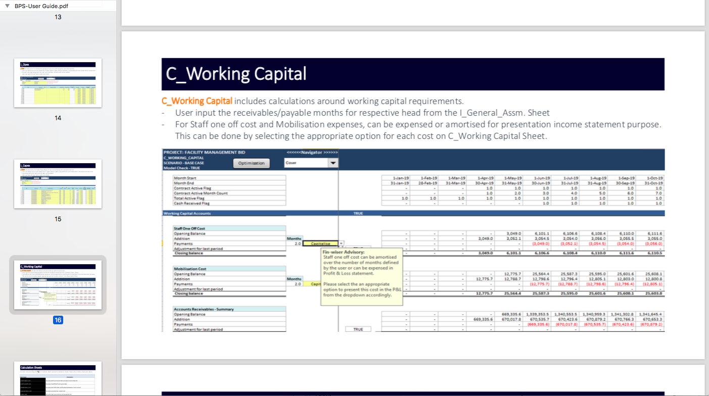Commercial Model - Operation and Management (Bidding Excel Model ...