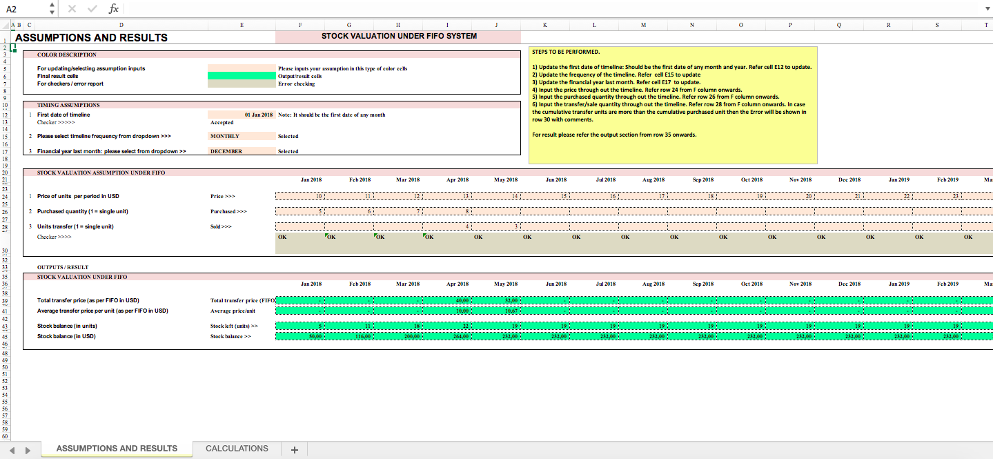 Stock Valuation Excel Model under FIFO system. - Eloquens