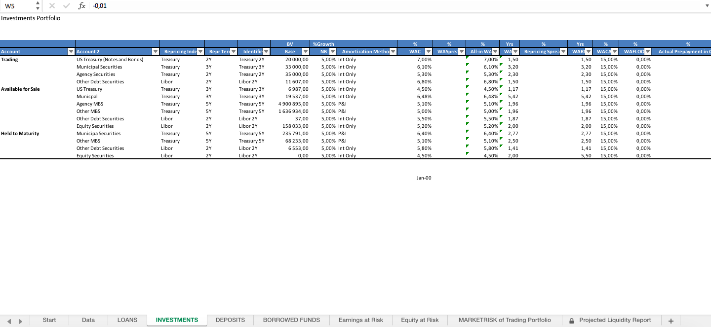 Asset and Liability (ALM) Excel Model - Eloquens