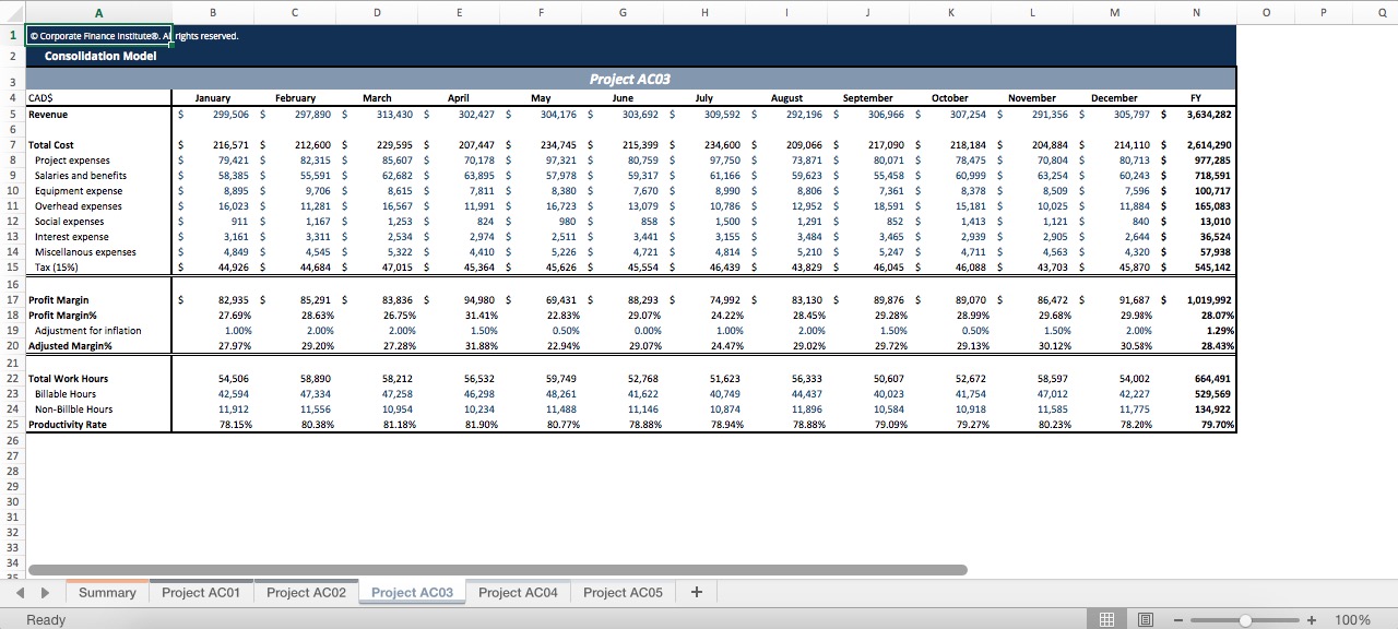 Consolidated Financial Statements Excel Template Consolidated Financial Statements Excel Template