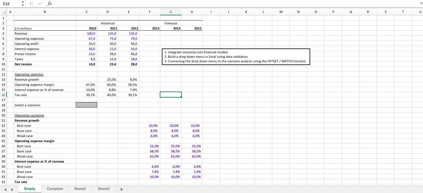 Offset Match And Data Validation Excel Model Template Eloquens