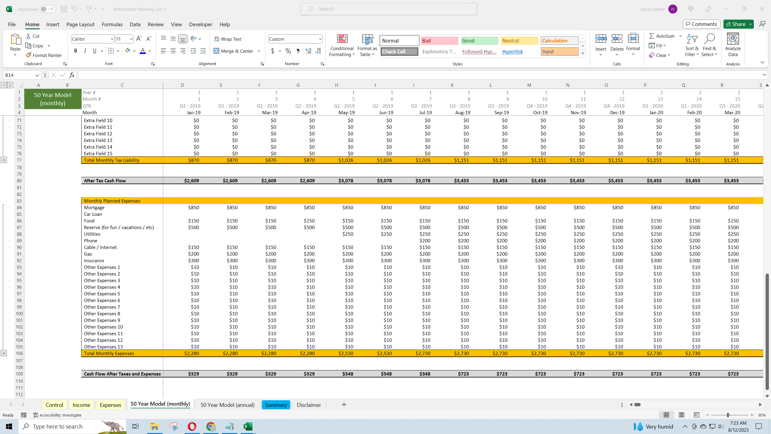 Retirement Excel Template