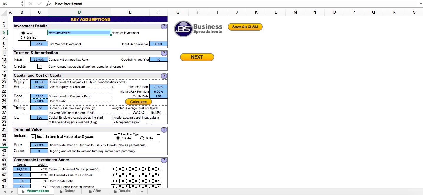Business Valuation Excel Model with Pro-Forma Financial Statements ...