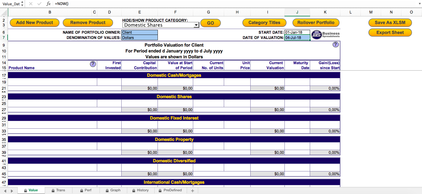 Financial Portfolio Tracking and Valuation Excel Model Template - Eloquens