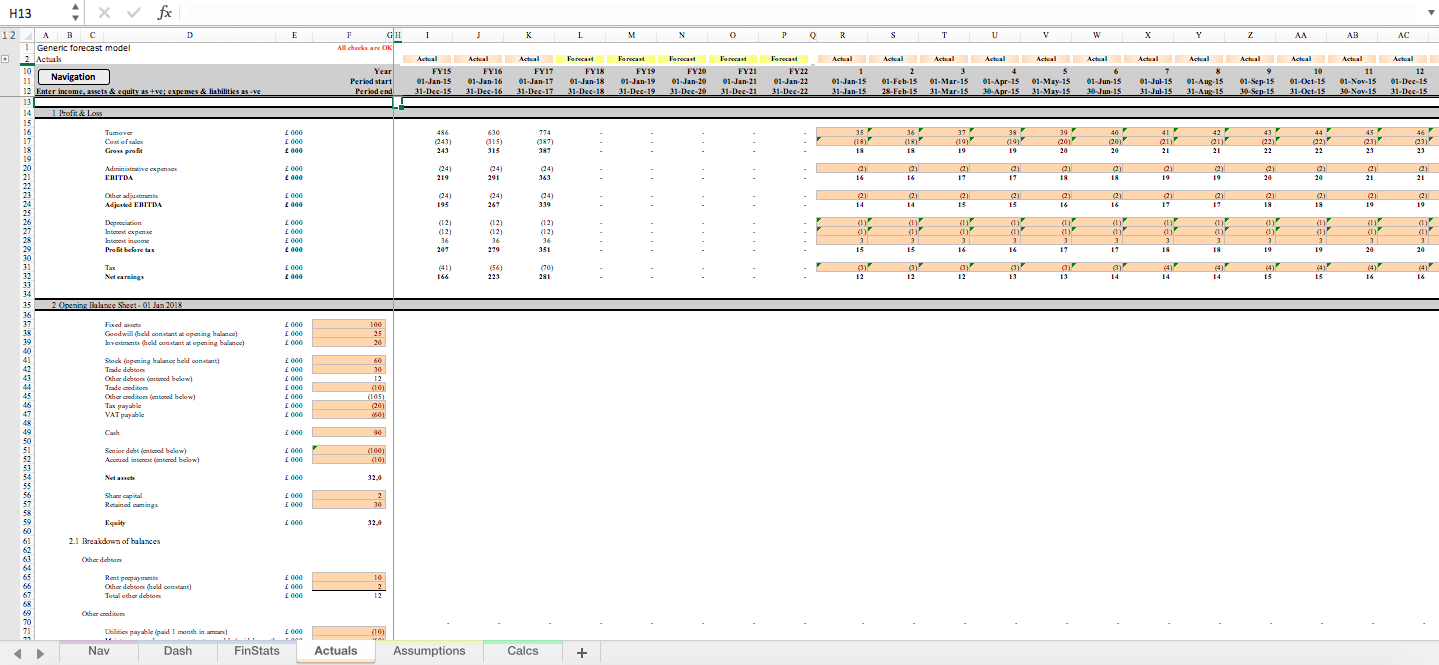 Generic forecast financial Excel Model Template - Eloquens