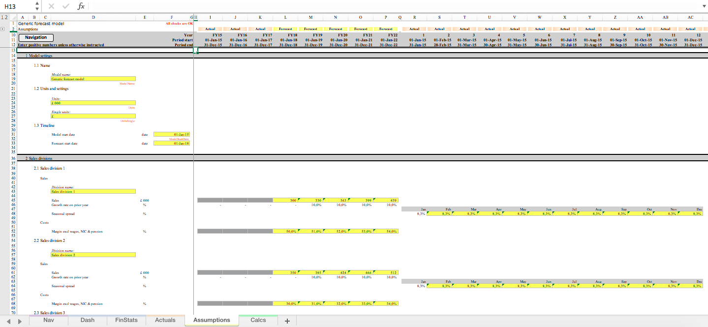 Generic forecast financial Excel Model Template - Eloquens