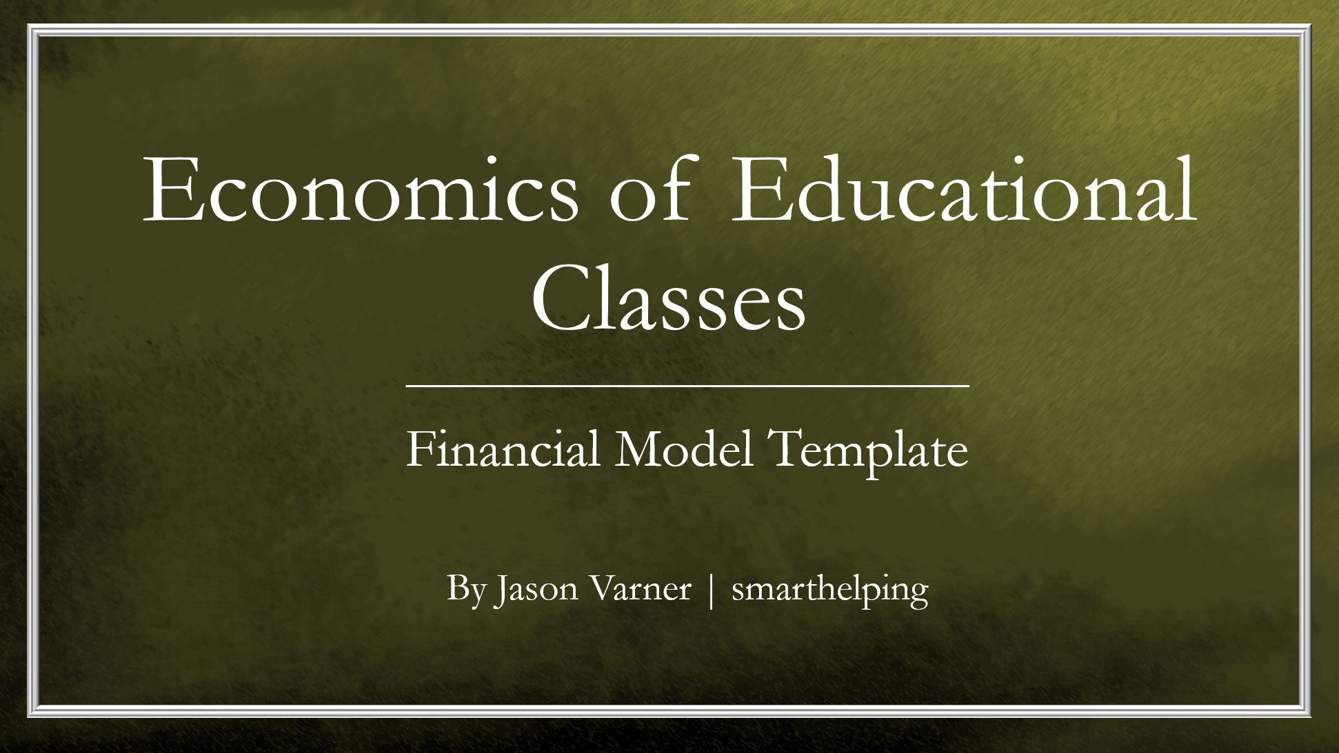 Startup Financial Model: Educational Classes - Eloquens