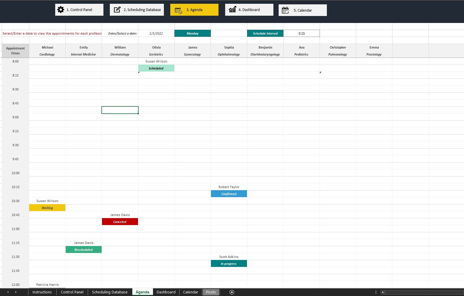 Appointment Management for Medical Clinics (with Dynamic Monthly ...