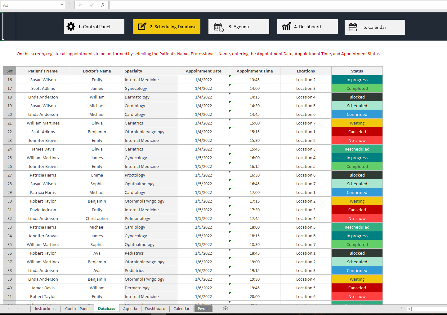 Appointment Management for Medical Clinics (with Dynamic Monthly ...