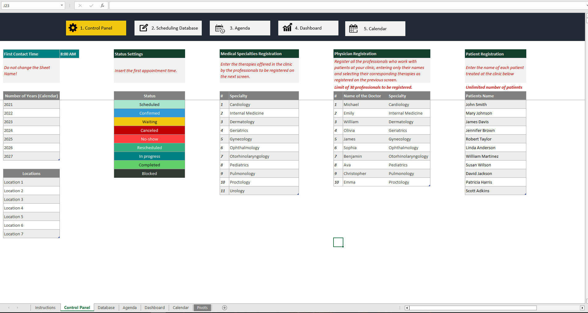 Appointment Management for Medical Clinics (with Dynamic Monthly ...