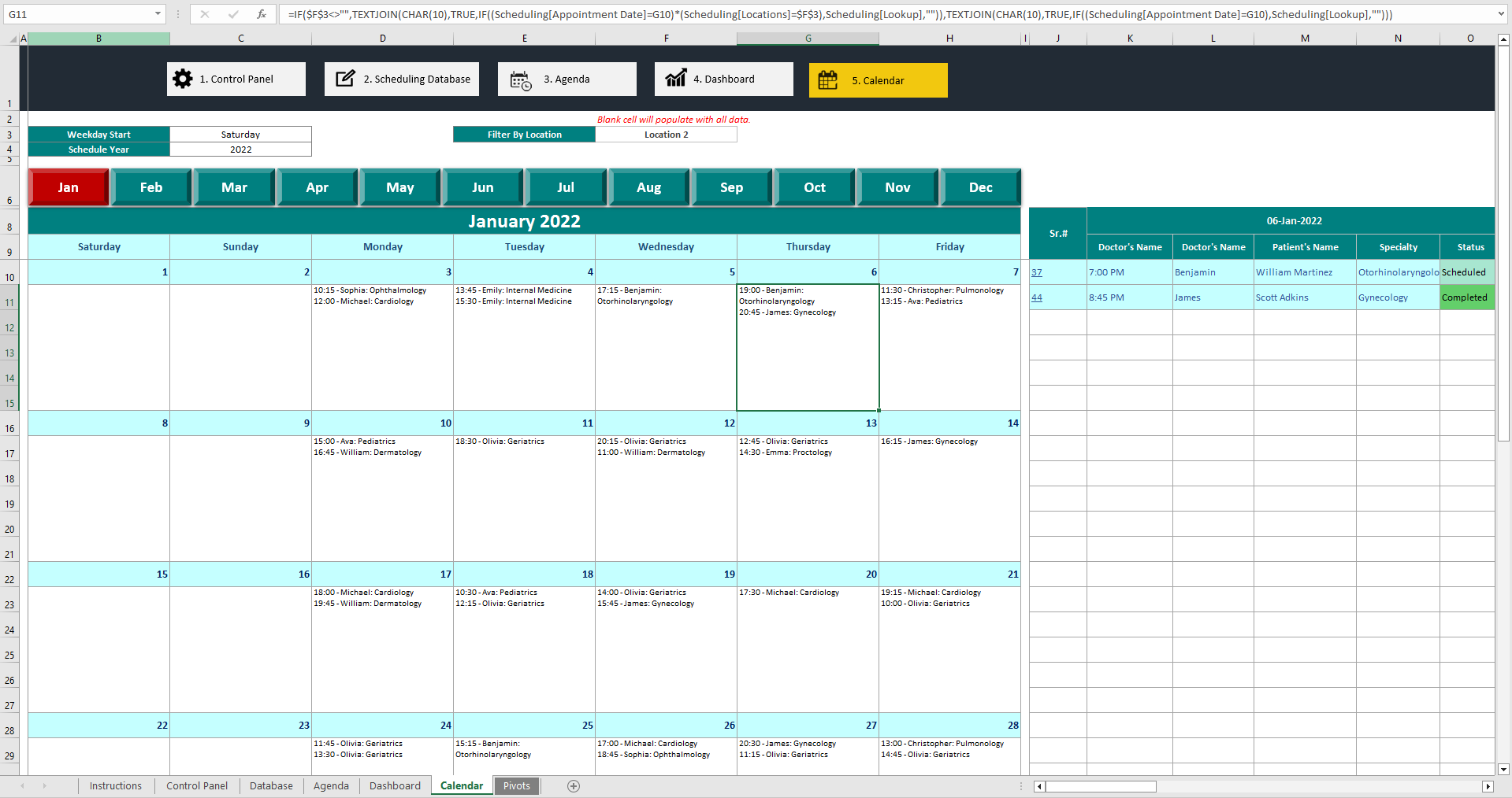 Appointment Management for Medical Clinics (with Dynamic Monthly ...