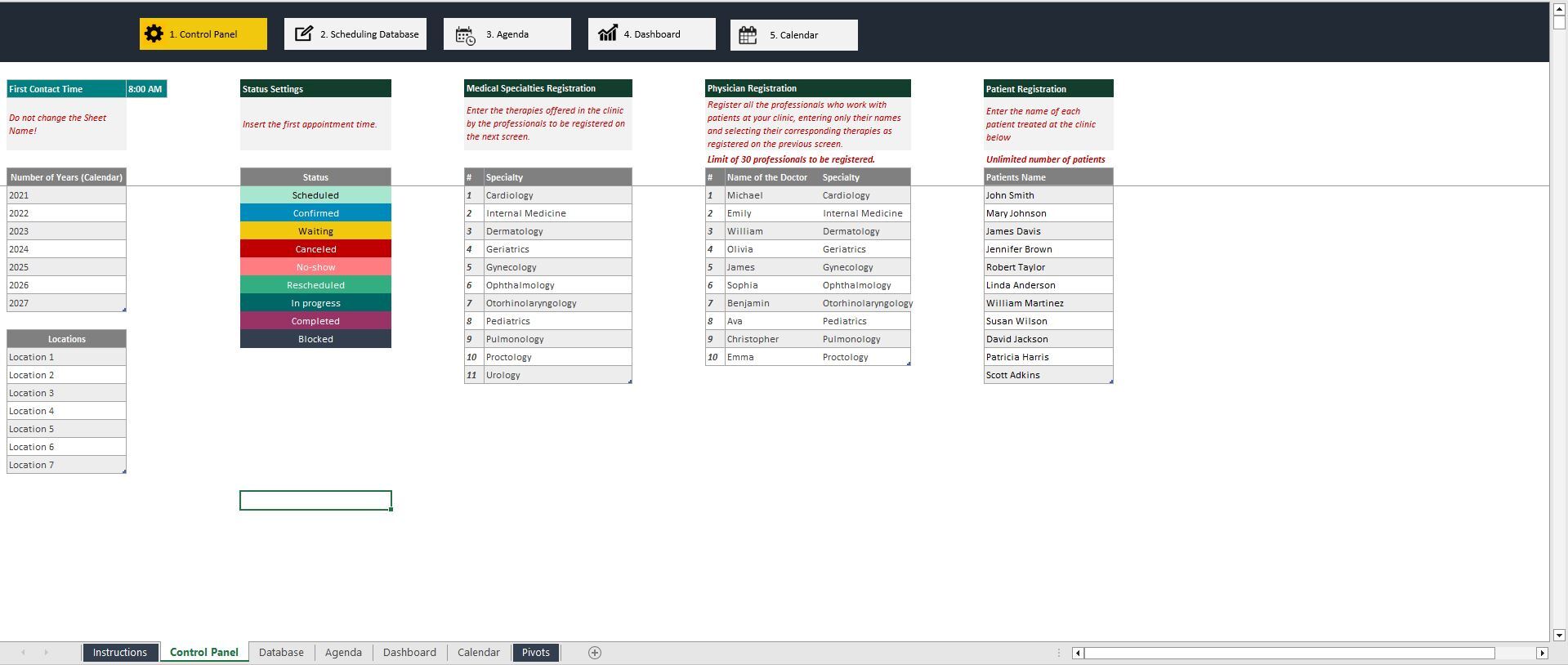 Appointment Management for Medical Clinics (with Dynamic Monthly ...