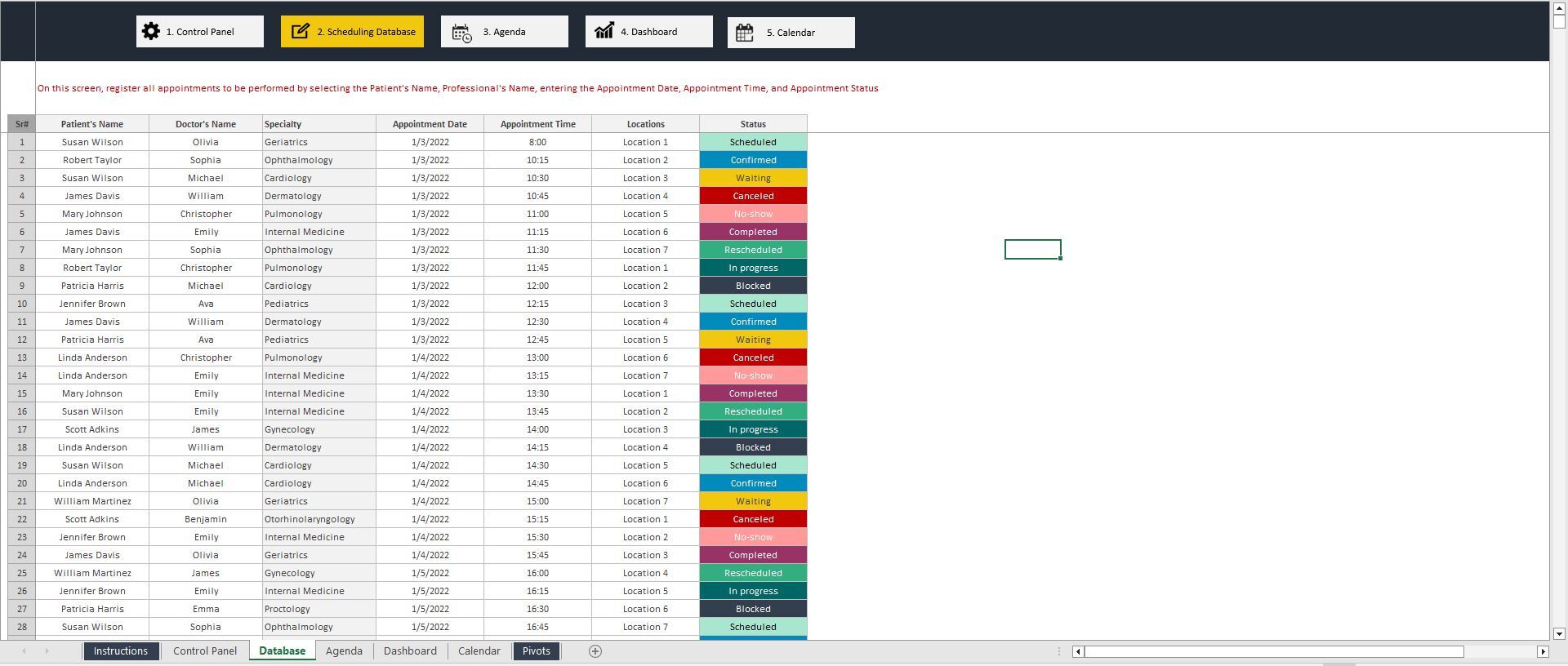 Appointment Management for Medical Clinics (with Dynamic Monthly ...