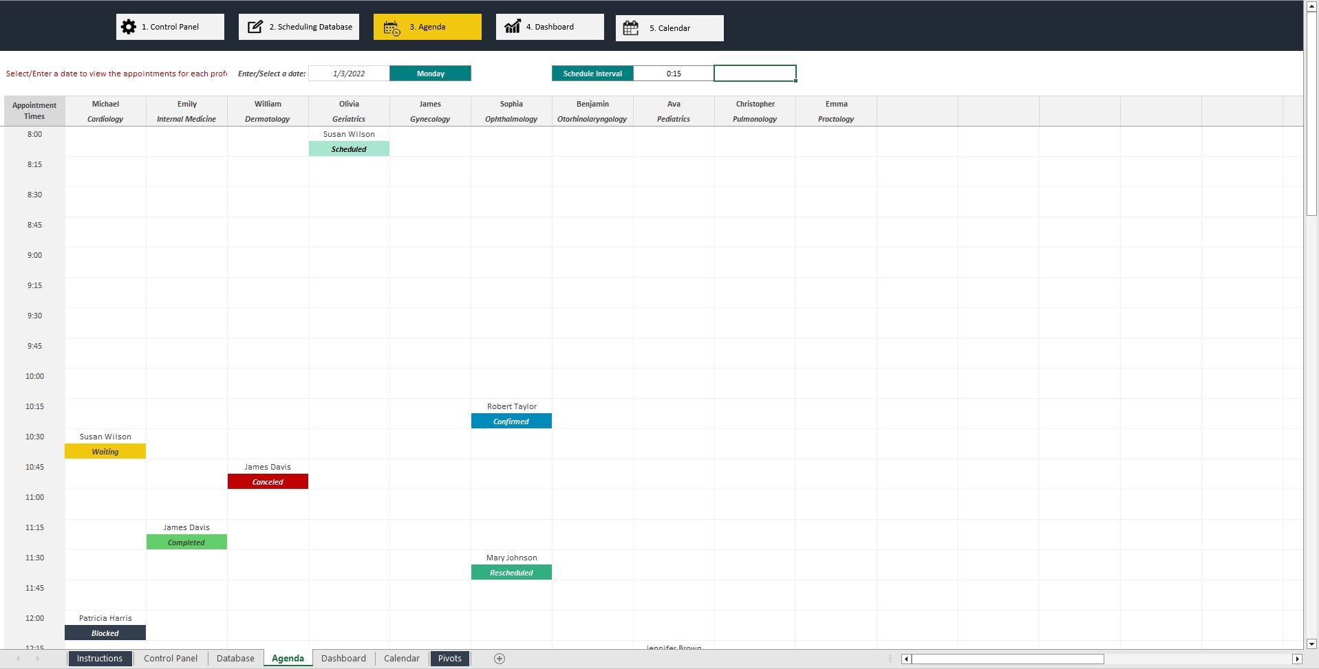 Appointment Management for Medical Clinics (with Dynamic Monthly ...