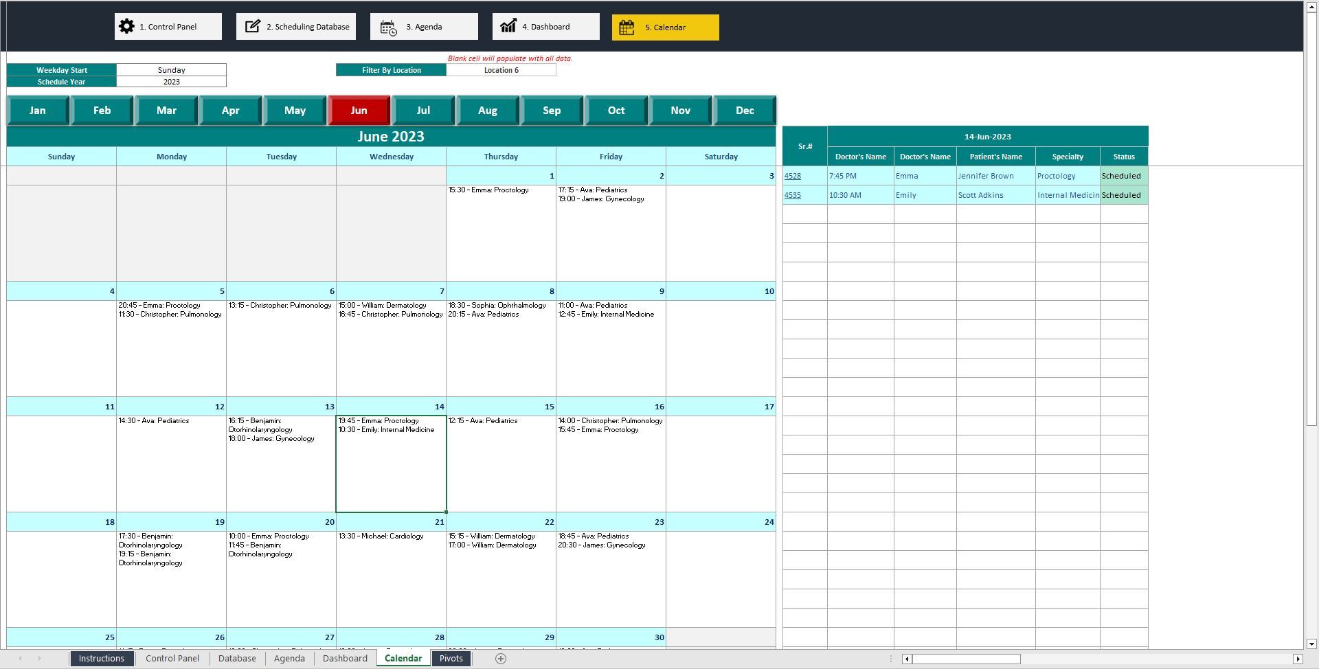 Appointment Management for Medical Clinics (with Dynamic Monthly ...