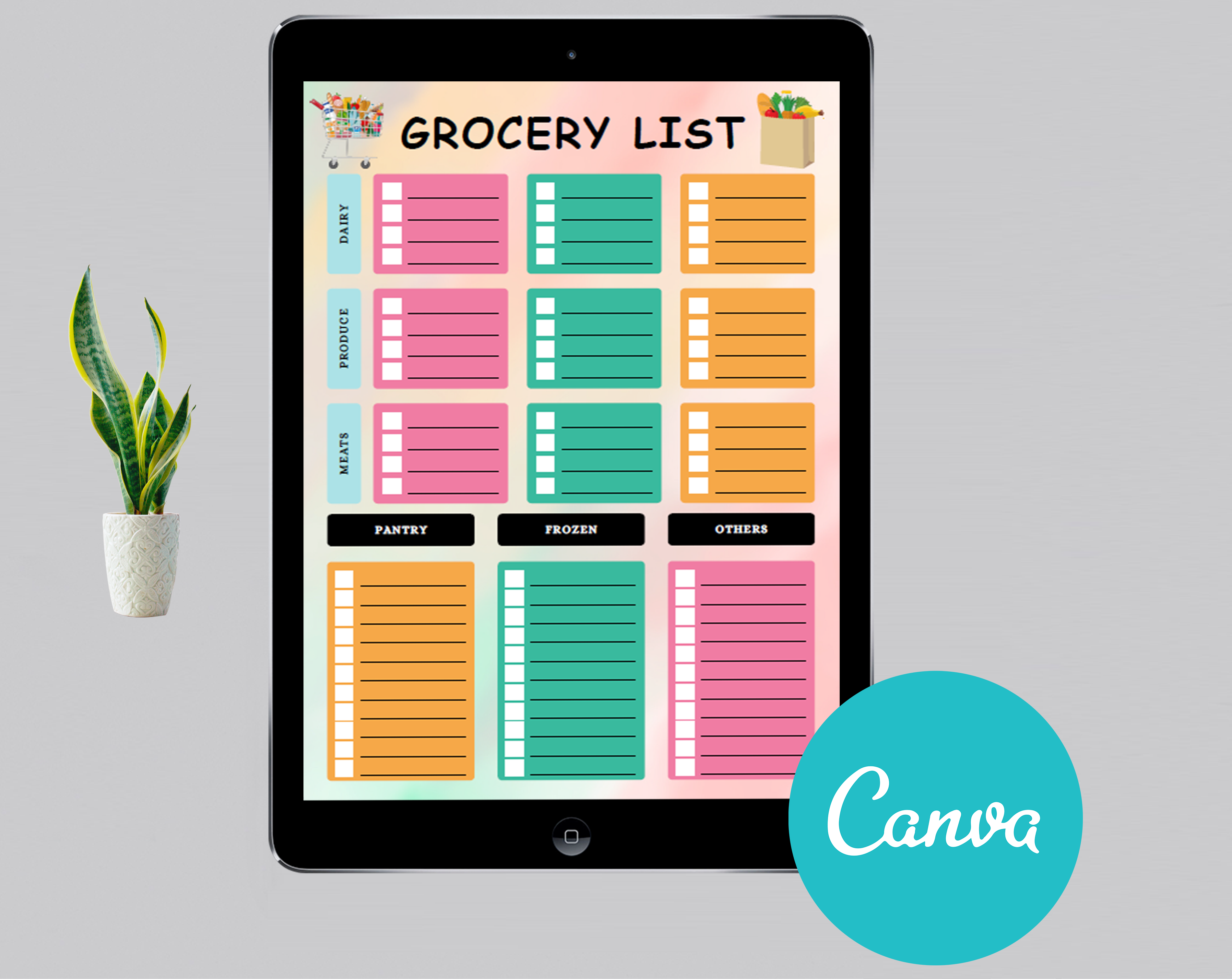Colorful Grocery List Planner - Eloquens