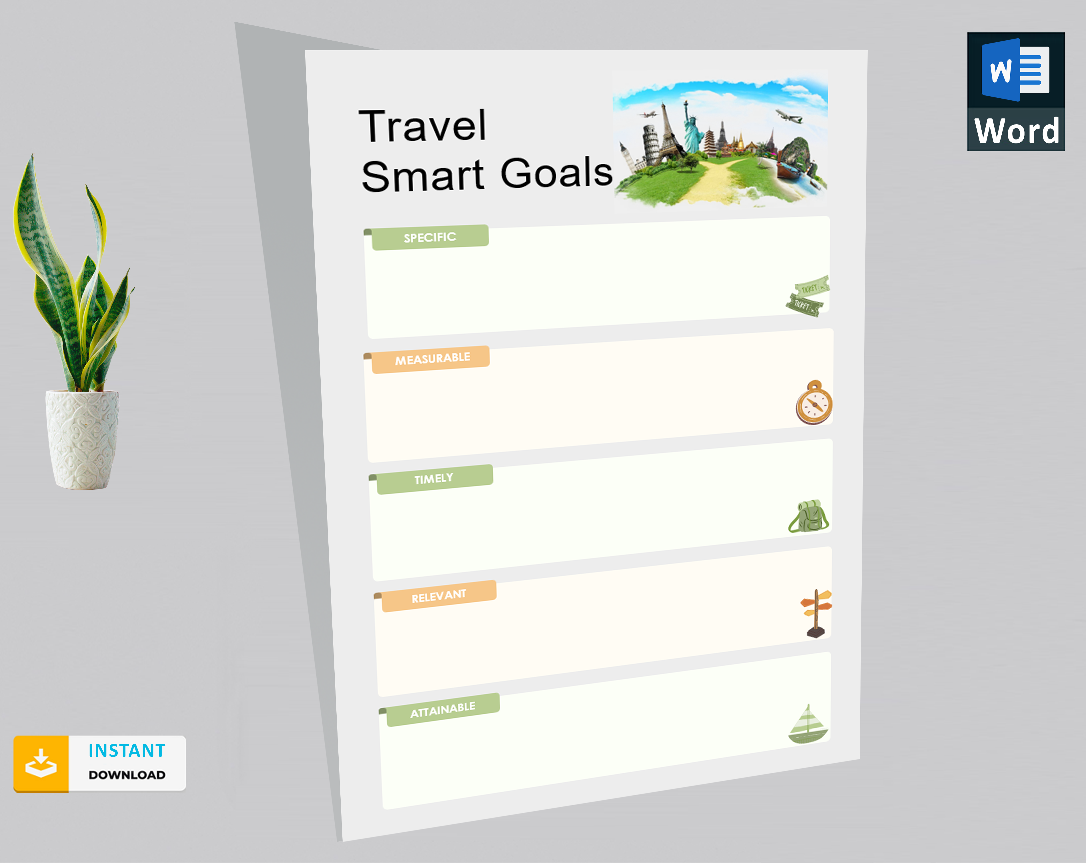 Travel smart goals template - Eloquens