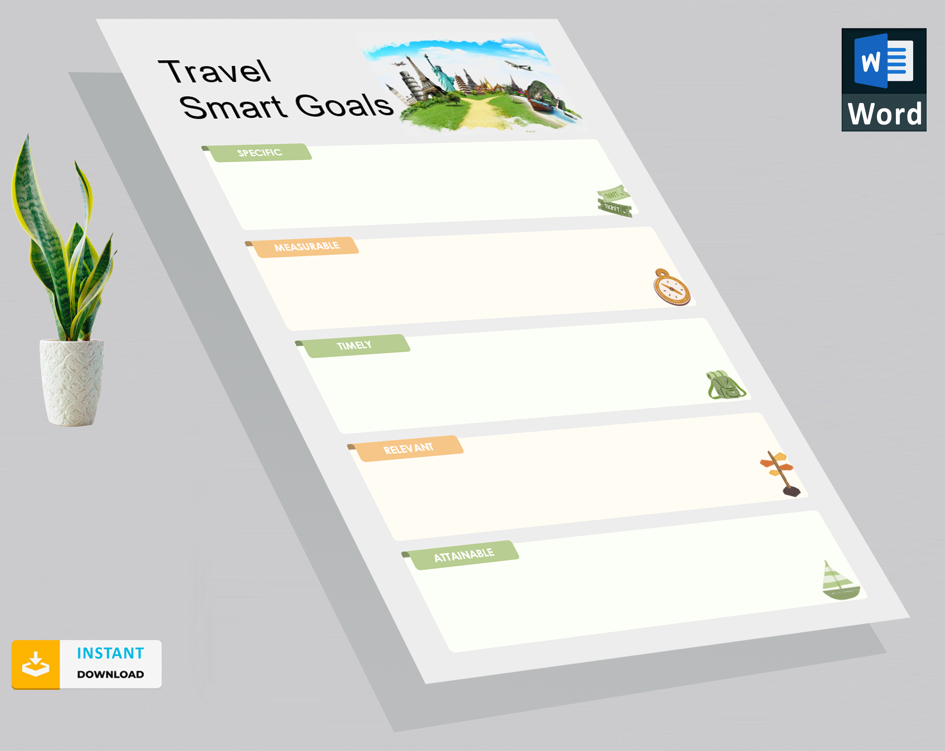 Travel smart goals template - Eloquens