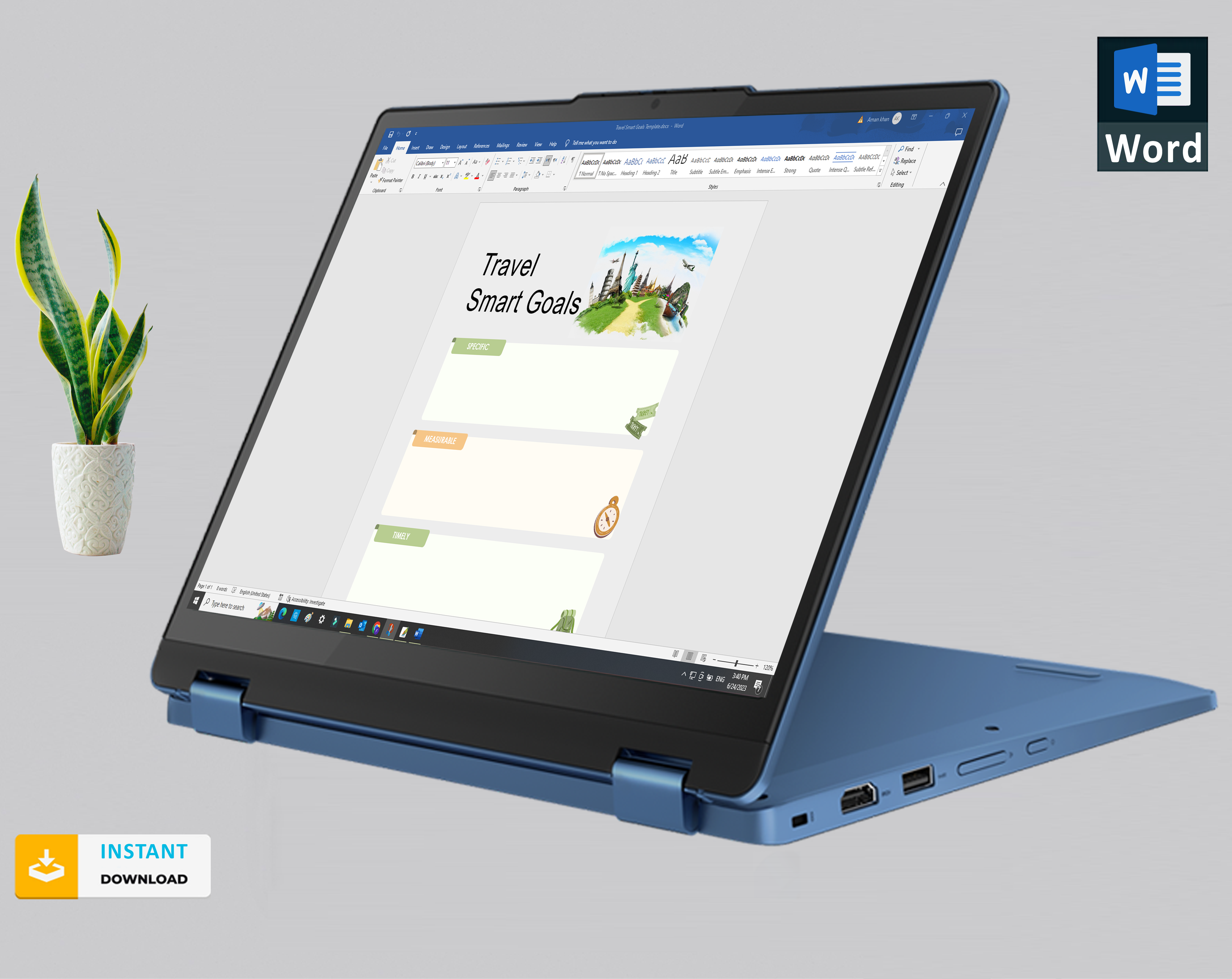 Travel smart goals template - Eloquens