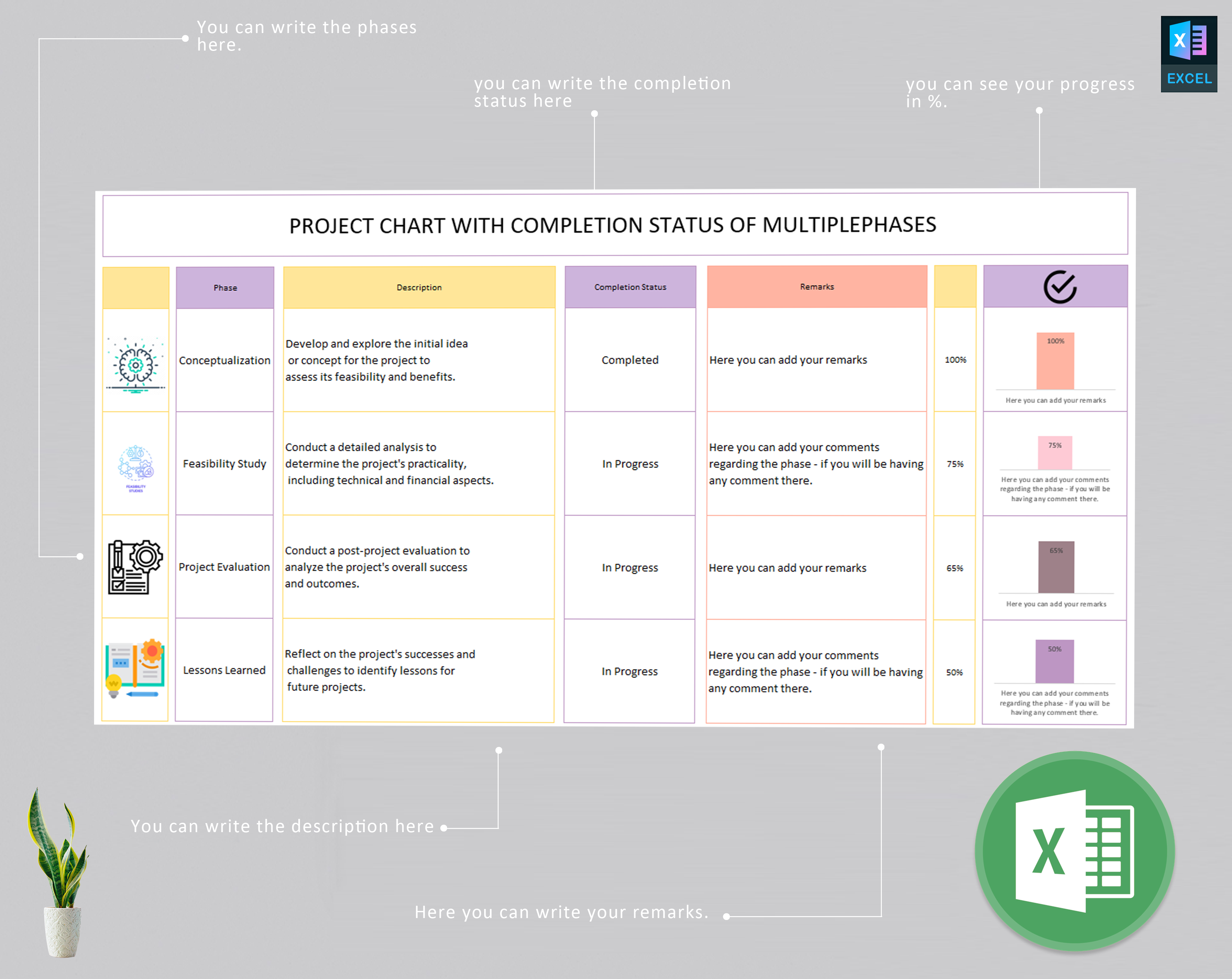 Project Chart (multiple phases) Excel Mode - Eloquens