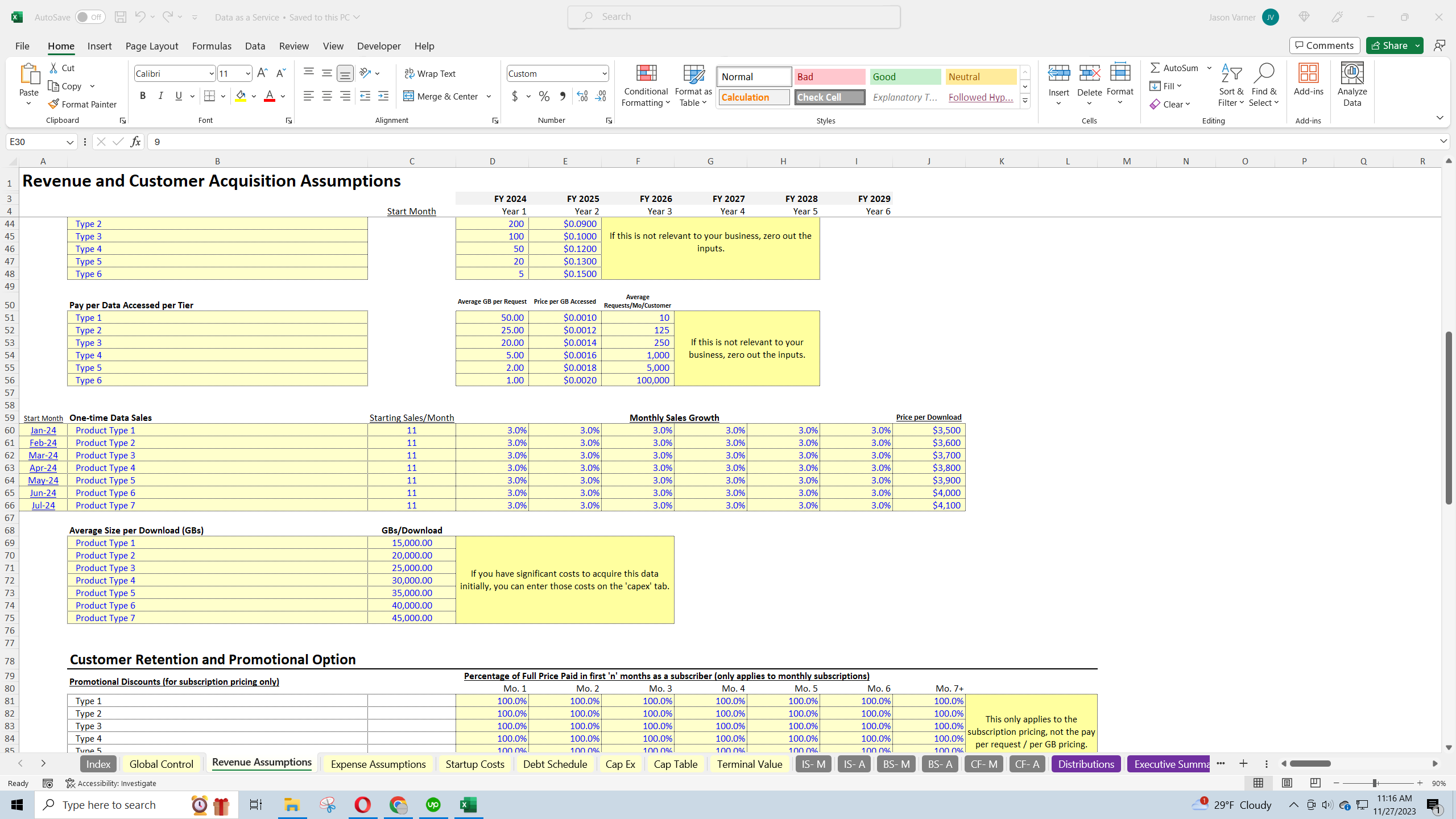 Data-as-a-Service Financial Model - Includes Financial Statements ...
