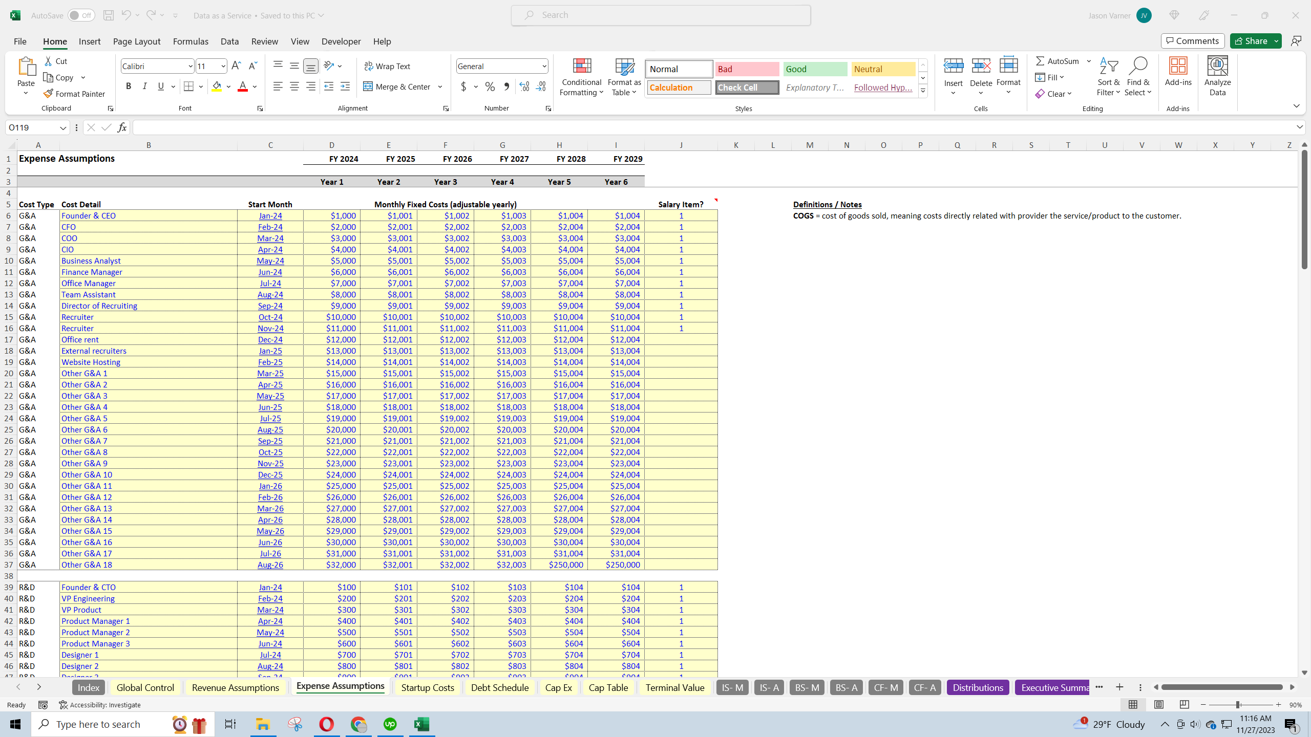 Data-as-a-Service Financial Model - Includes Financial Statements ...