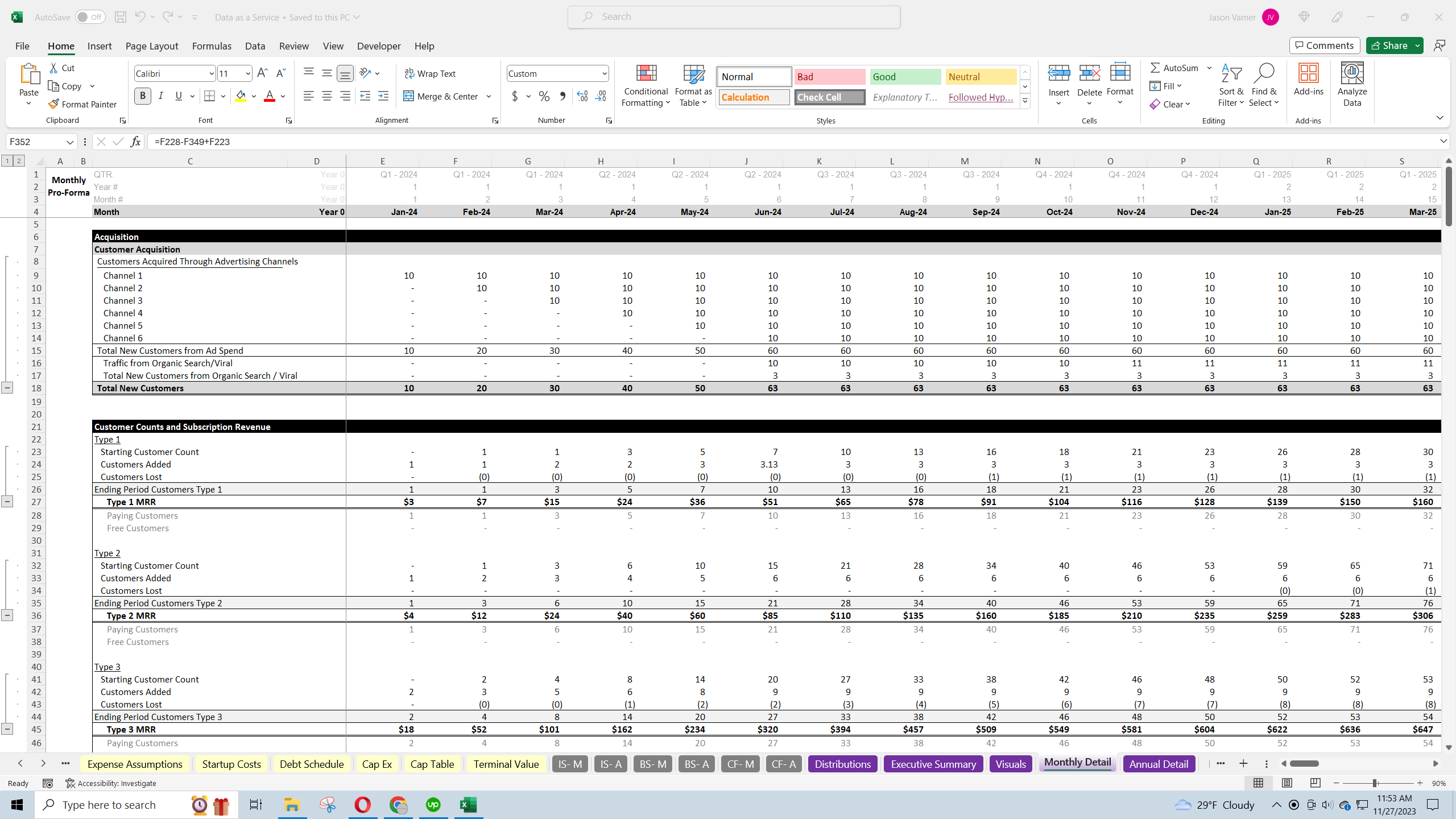 Data-as-a-Service Financial Model - Includes Financial Statements ...