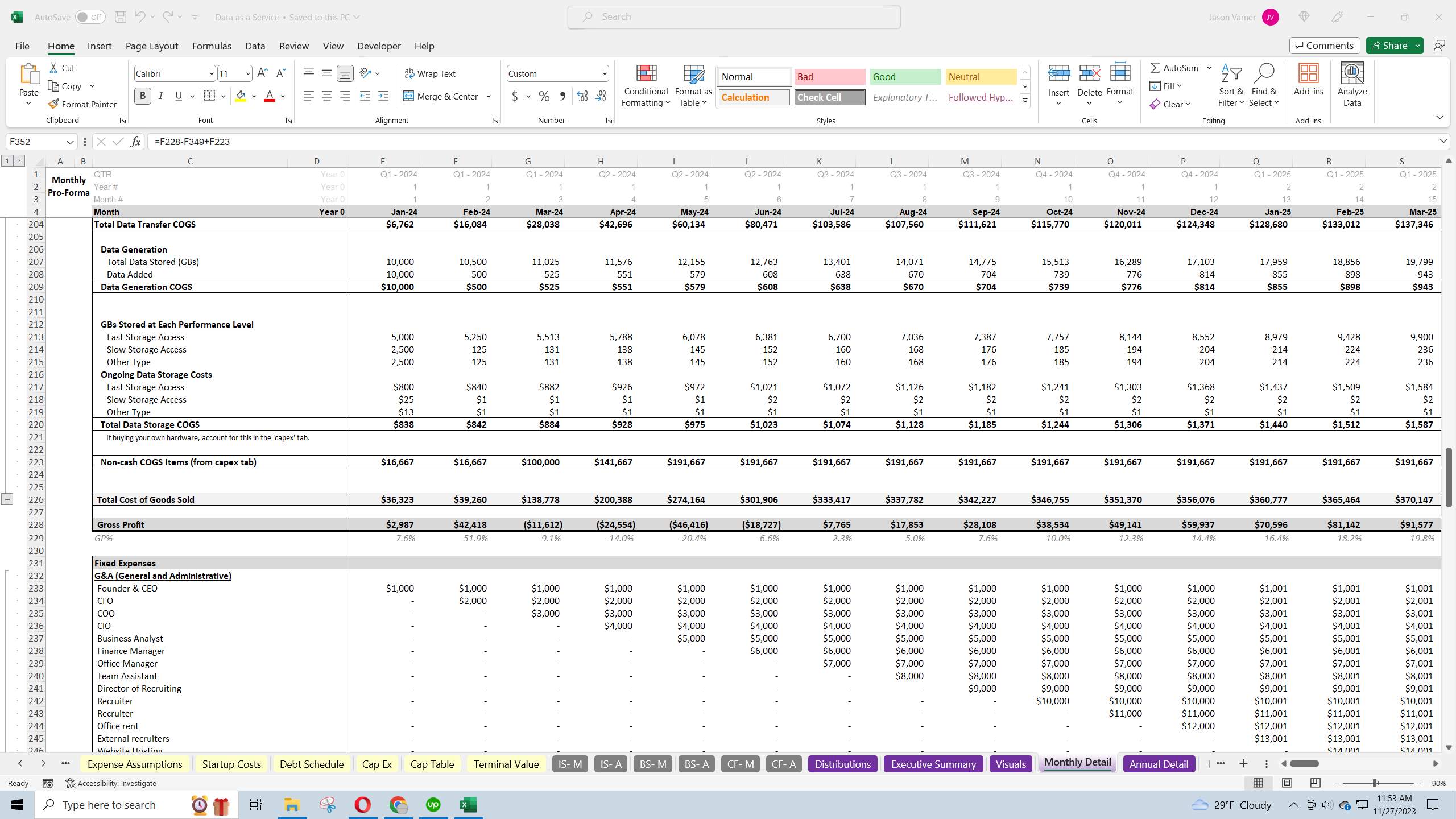 Data-as-a-Service Financial Model - Includes Financial Statements ...