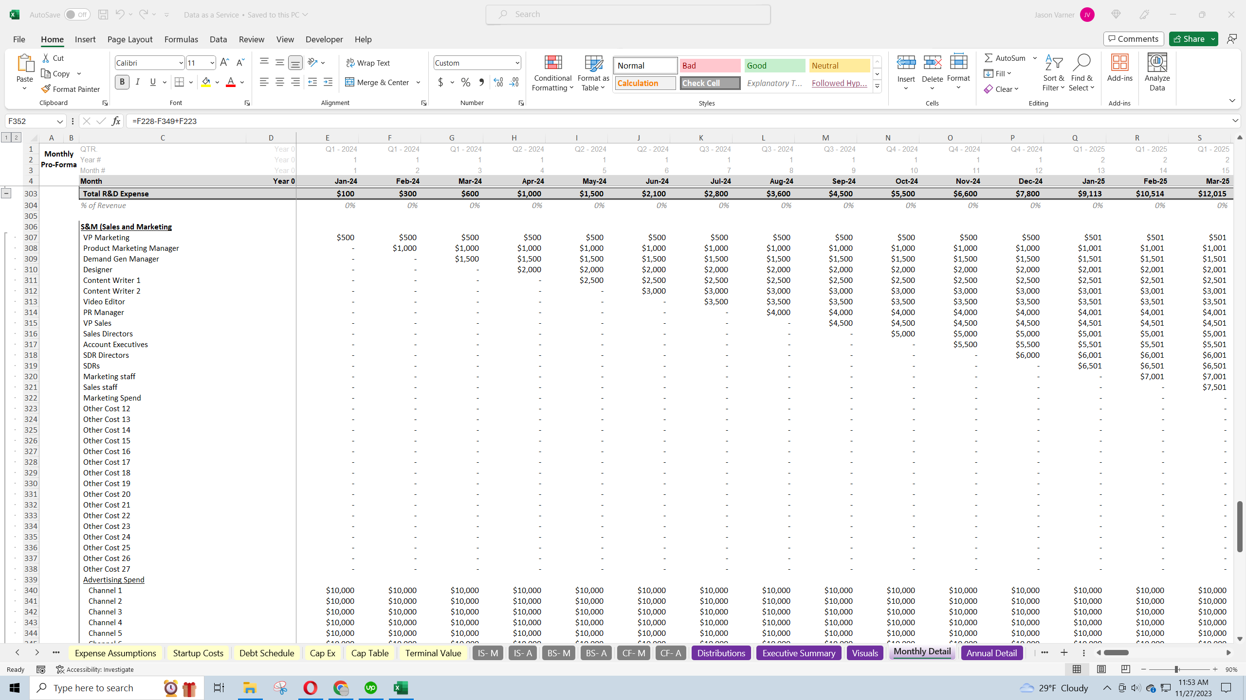 Data-as-a-Service Financial Model - Includes Financial Statements ...