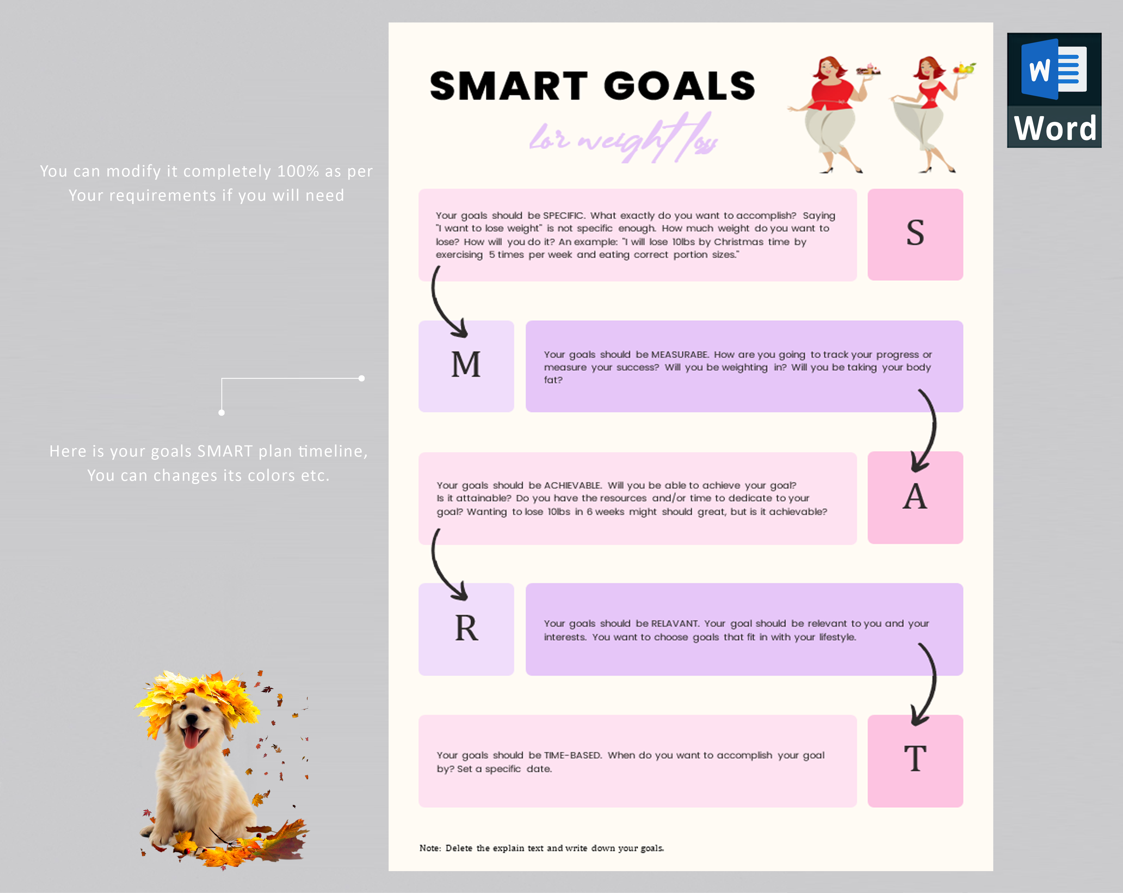 Smart goals for weight loss template - Eloquens