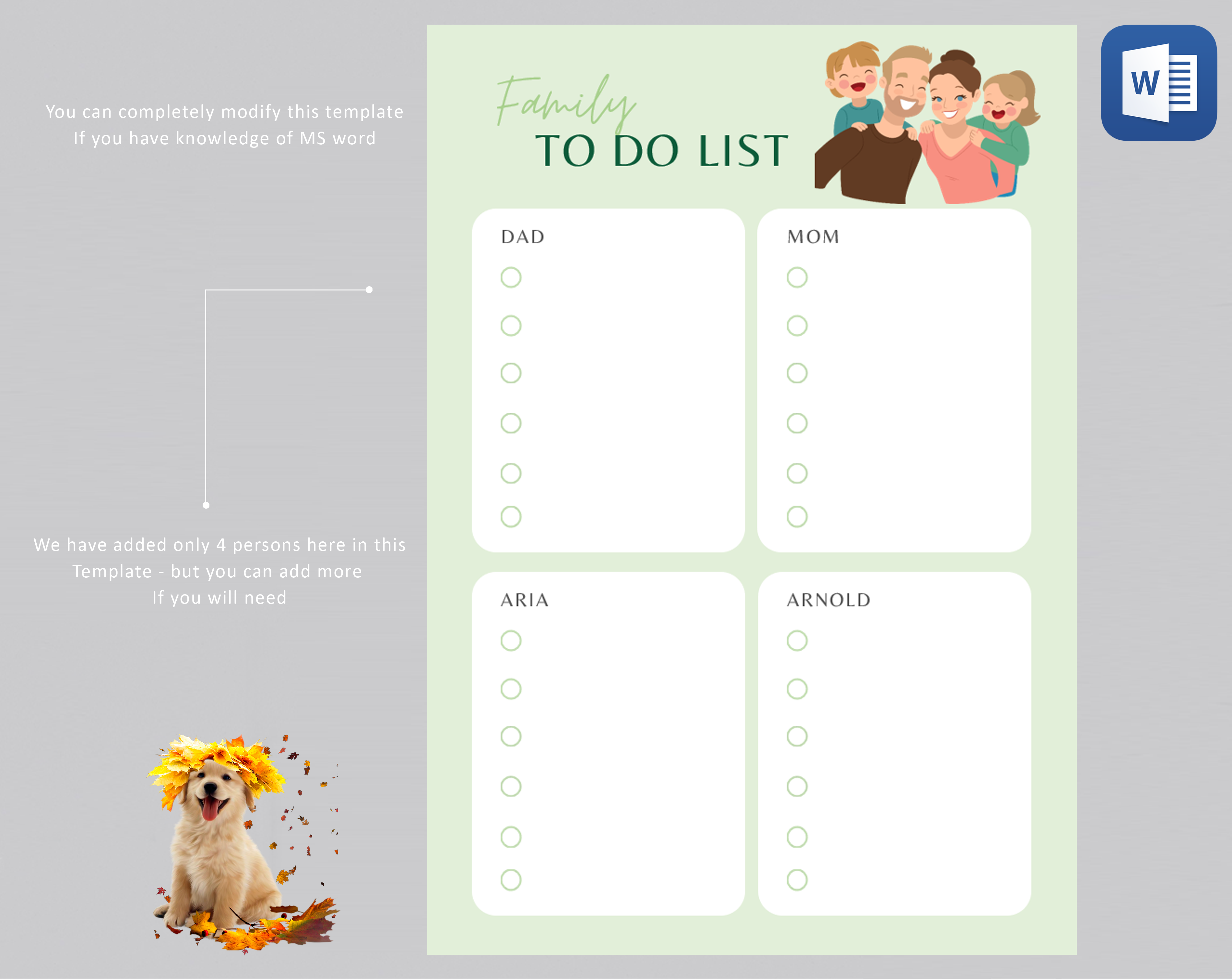 Family to do list template - Eloquens
