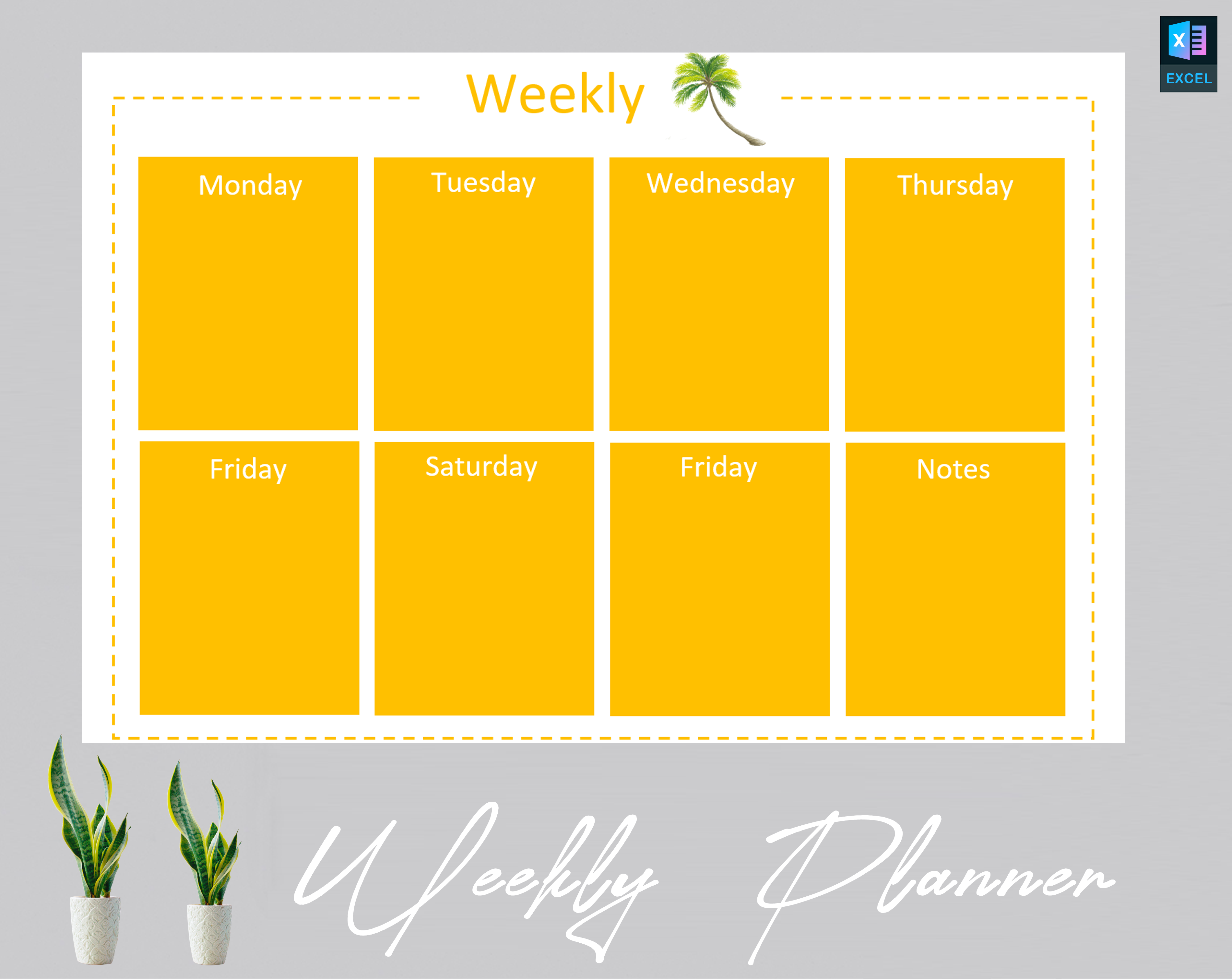 7 Days Weekly Planner Template 2 - Eloquens