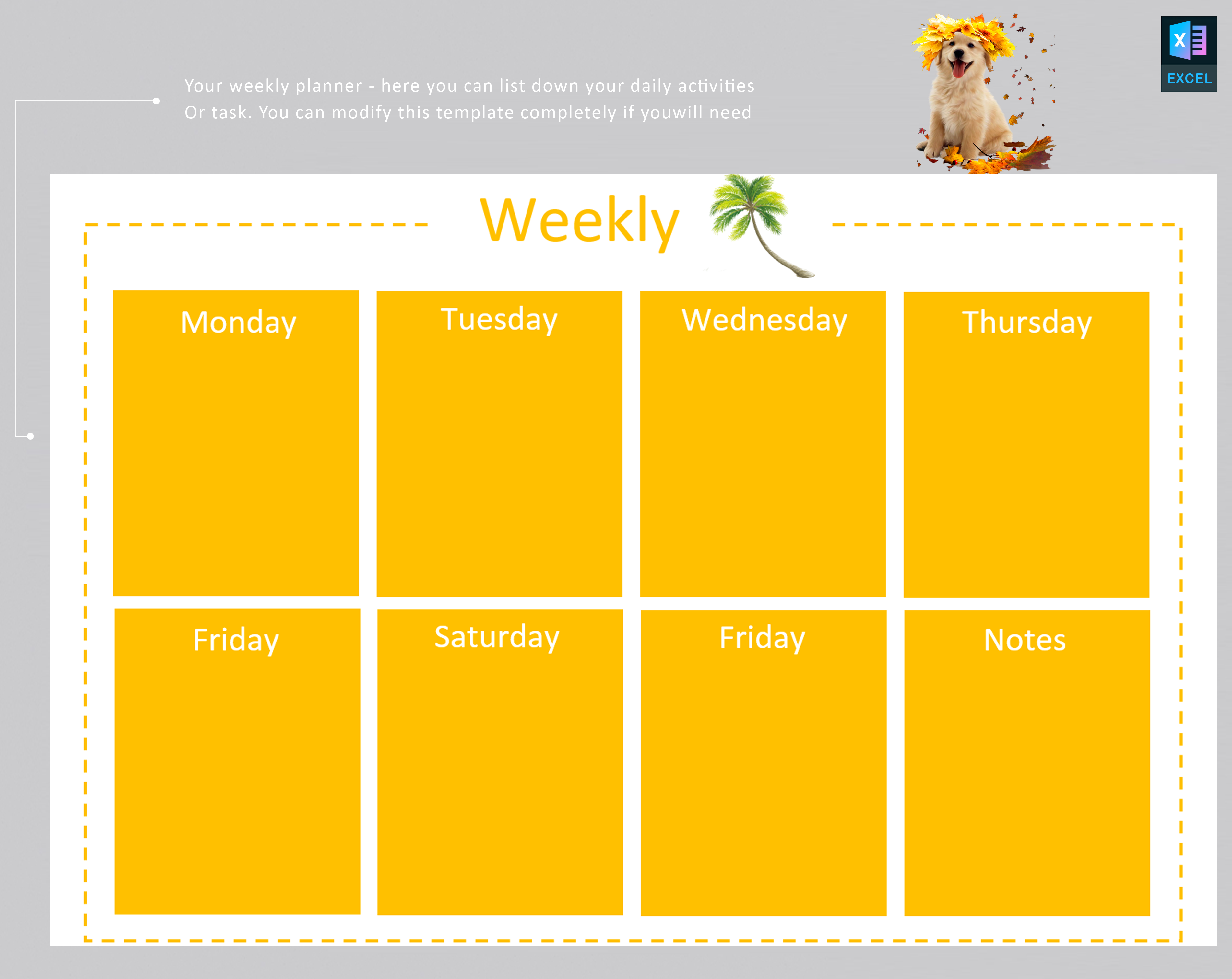 7 Days Weekly Planner Template 2 - Eloquens
