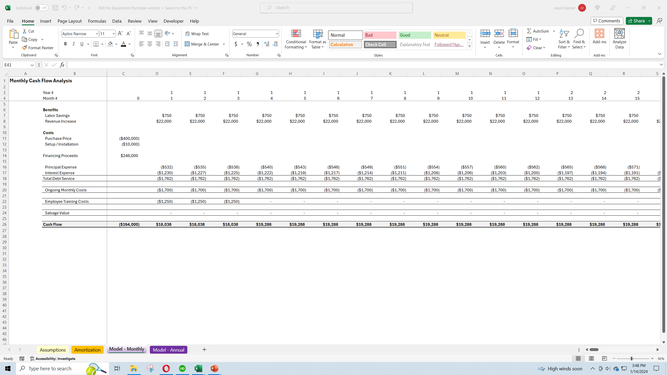 New Equipment Cost / Benefit Analysis - Eloquens