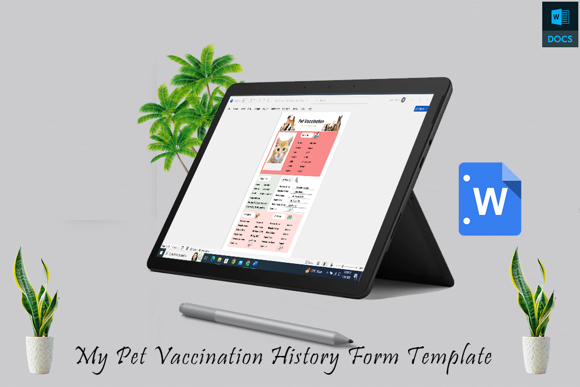 My Pet Vaccination History Form Template - Eloquens
