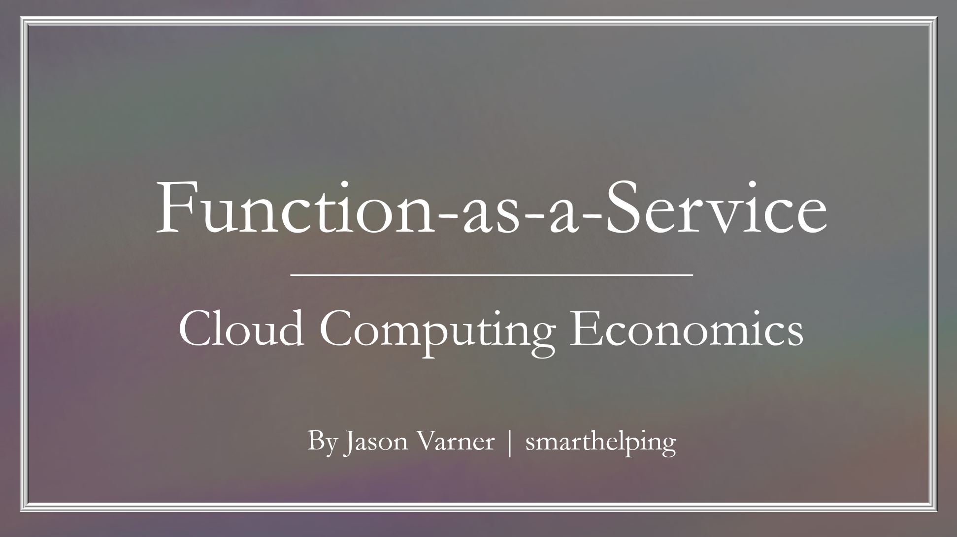 Serverless Computing Provider (FaaS) Financial Model - Eloquens