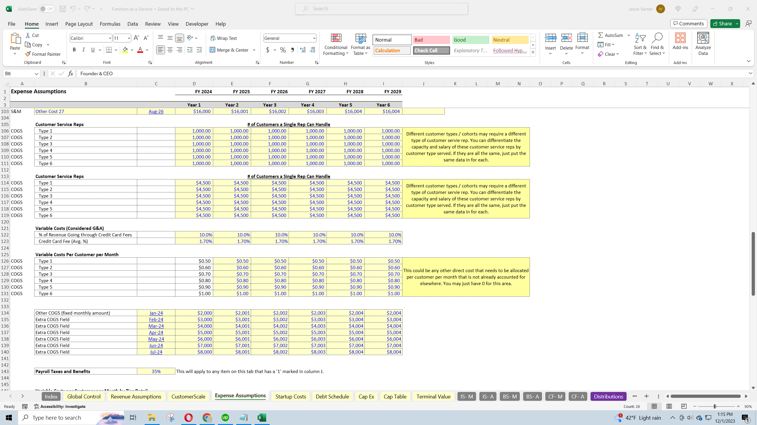 Serverless Computing Provider (FaaS) Financial Model - Eloquens