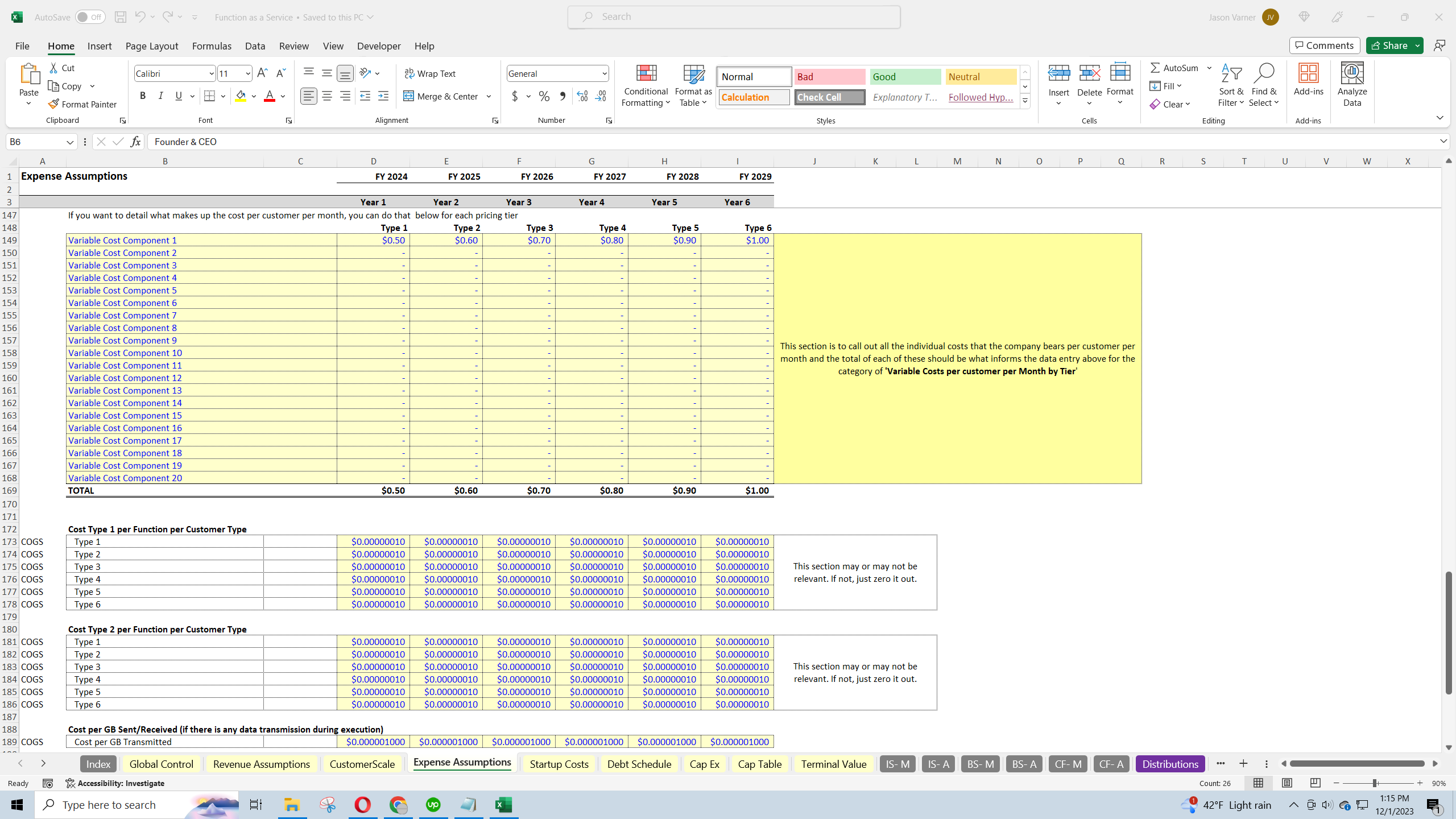 Serverless Computing Provider (FaaS) Financial Model - Eloquens
