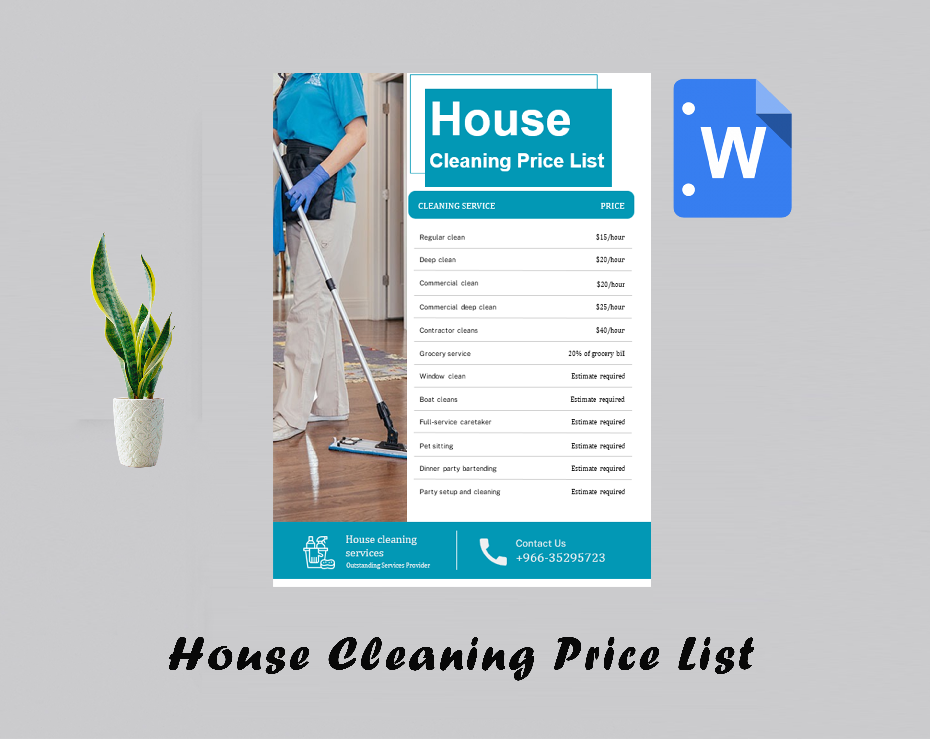 House Cleaning Price List Template - Eloquens House Cleaning Price List Template - Eloquens