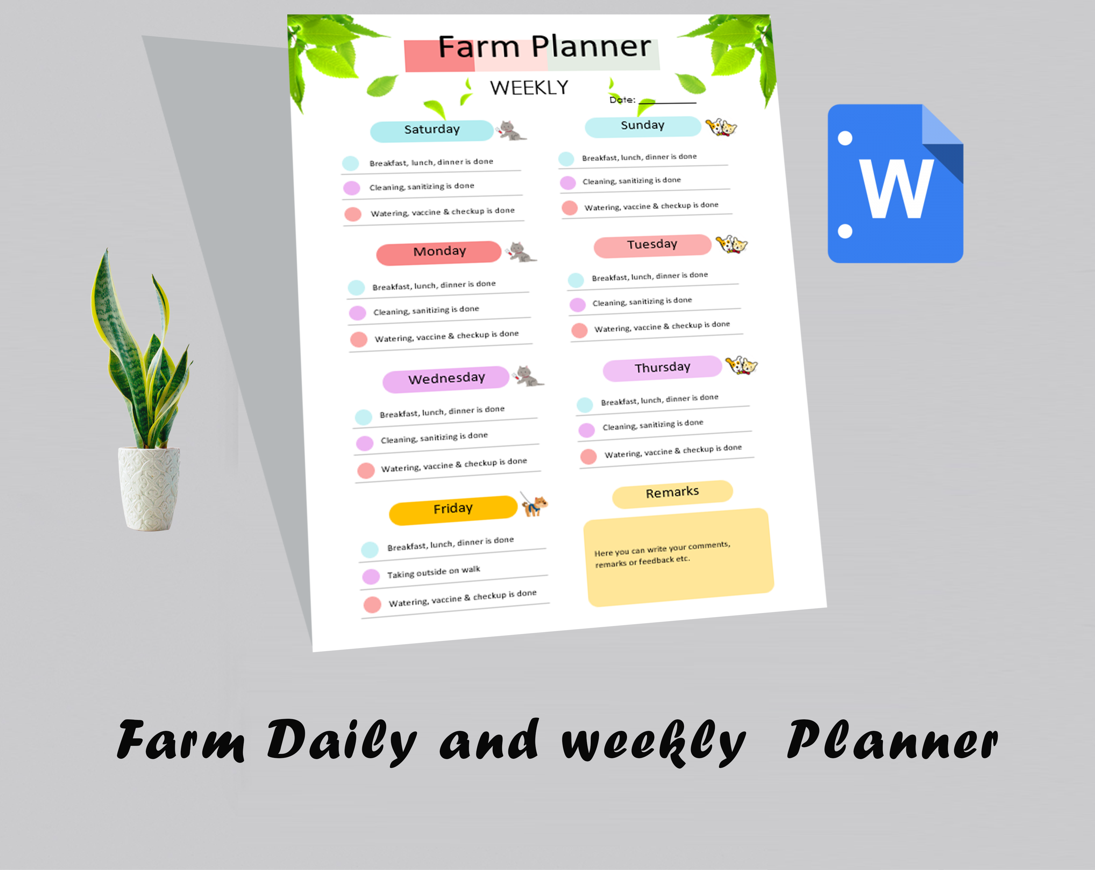 Farm Daily and weekly Planner - Eloquens