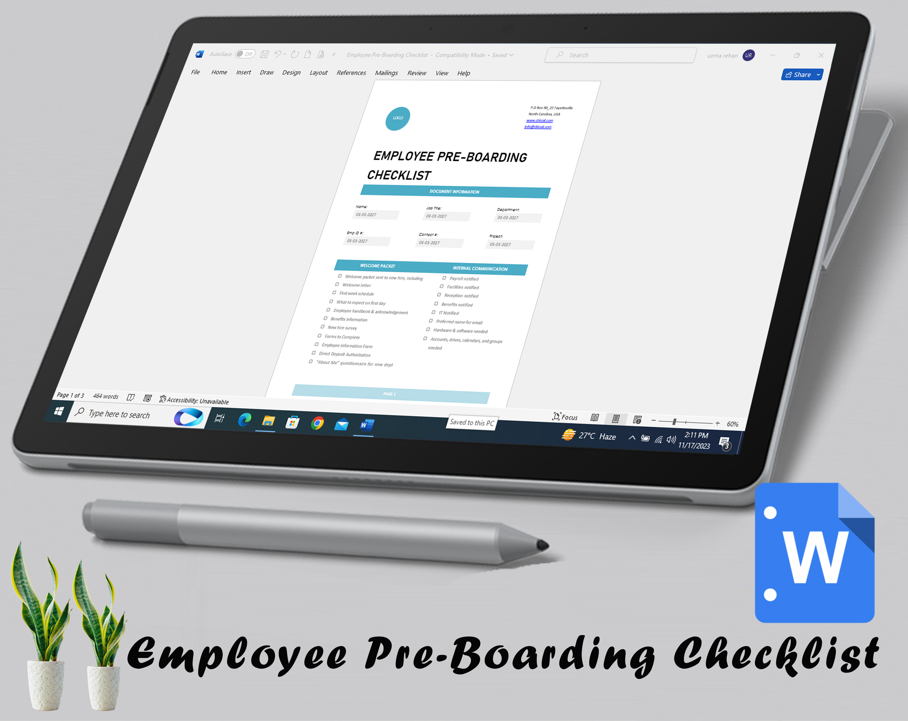 Employee Pre-Boarding Checklist - Eloquens