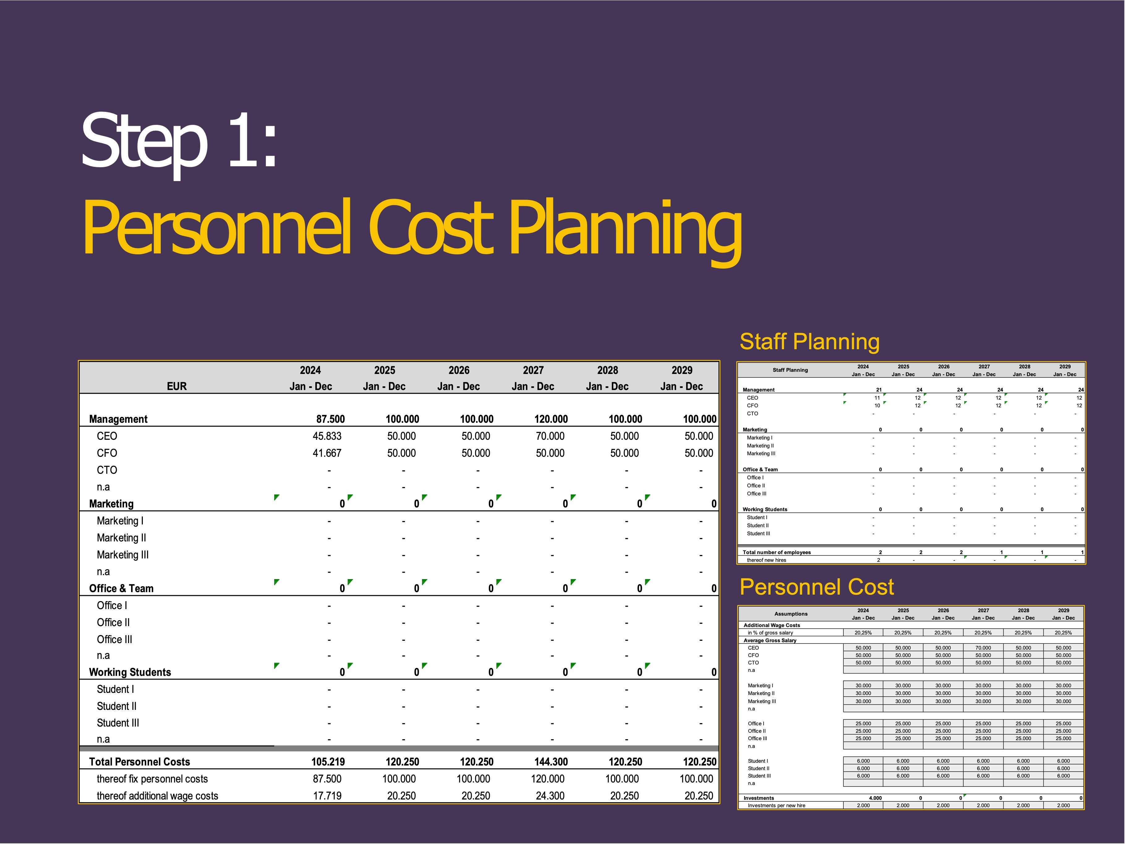 Financial planning - 5-year planning including cost and sales planning ...